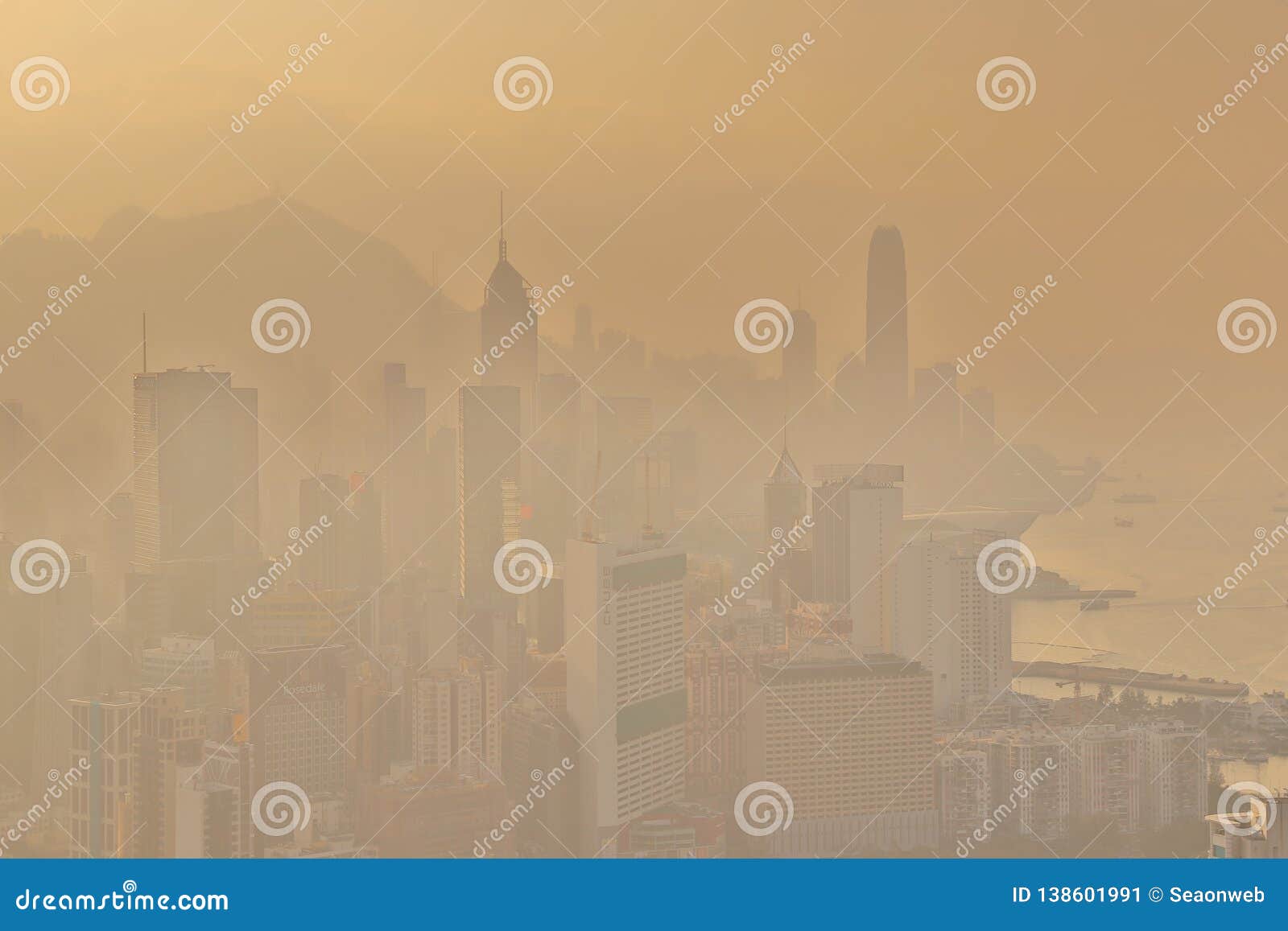 Air Pollution Problem in the Hong Kong Editorial Photo - Image of high ...
