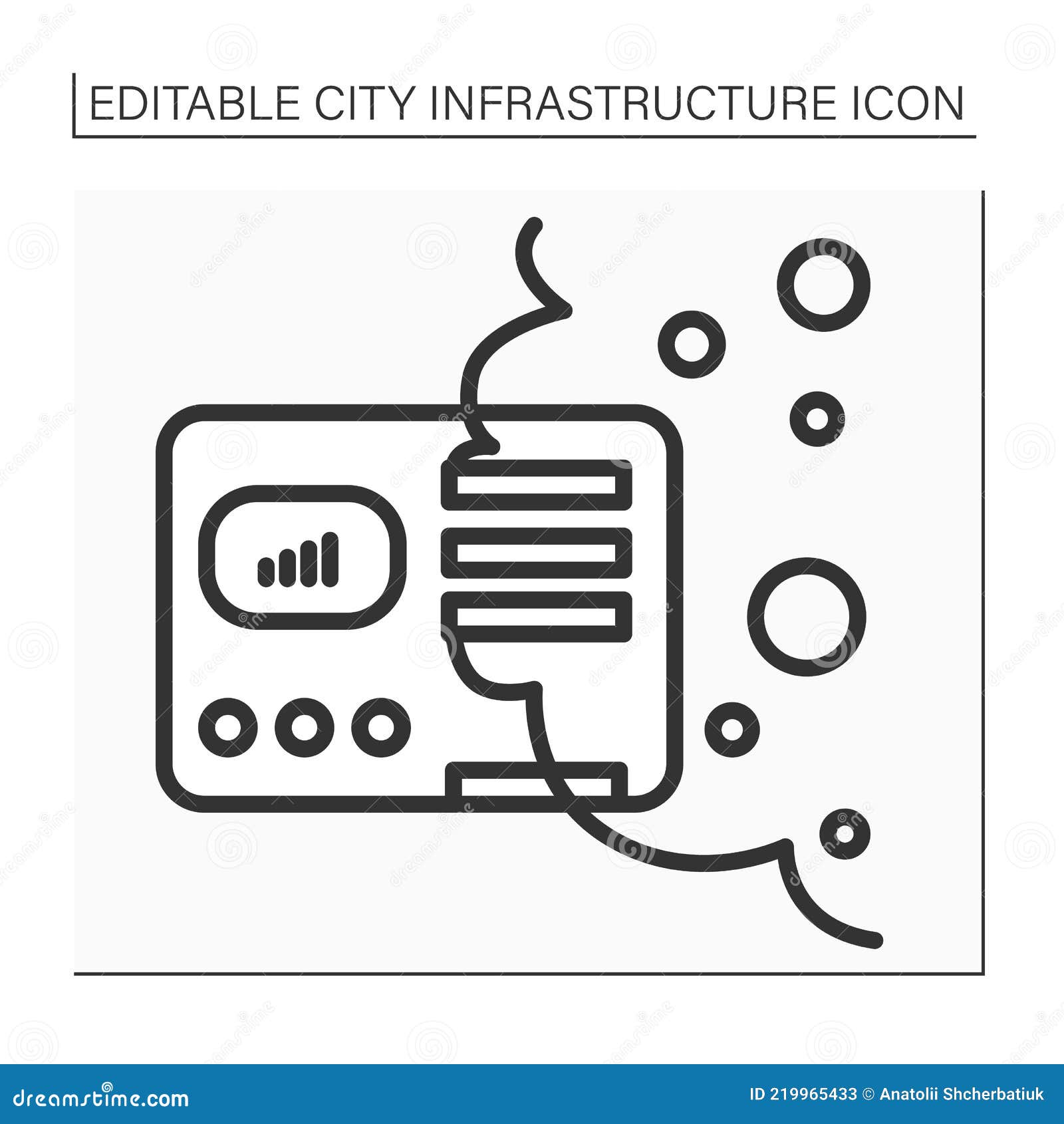 Air Pollution Sensor Line Icon Stock Vector - Illustration of pollution ...