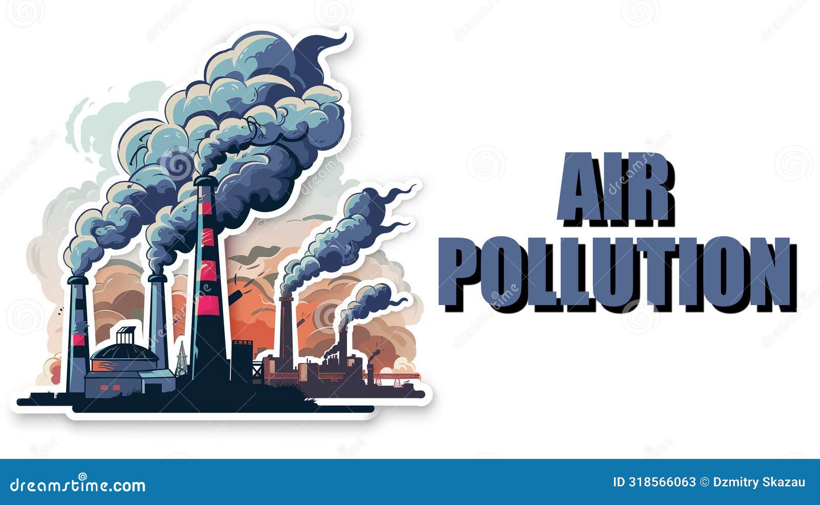 Air Pollution Shown on White Background Stock Image - Image of message ...