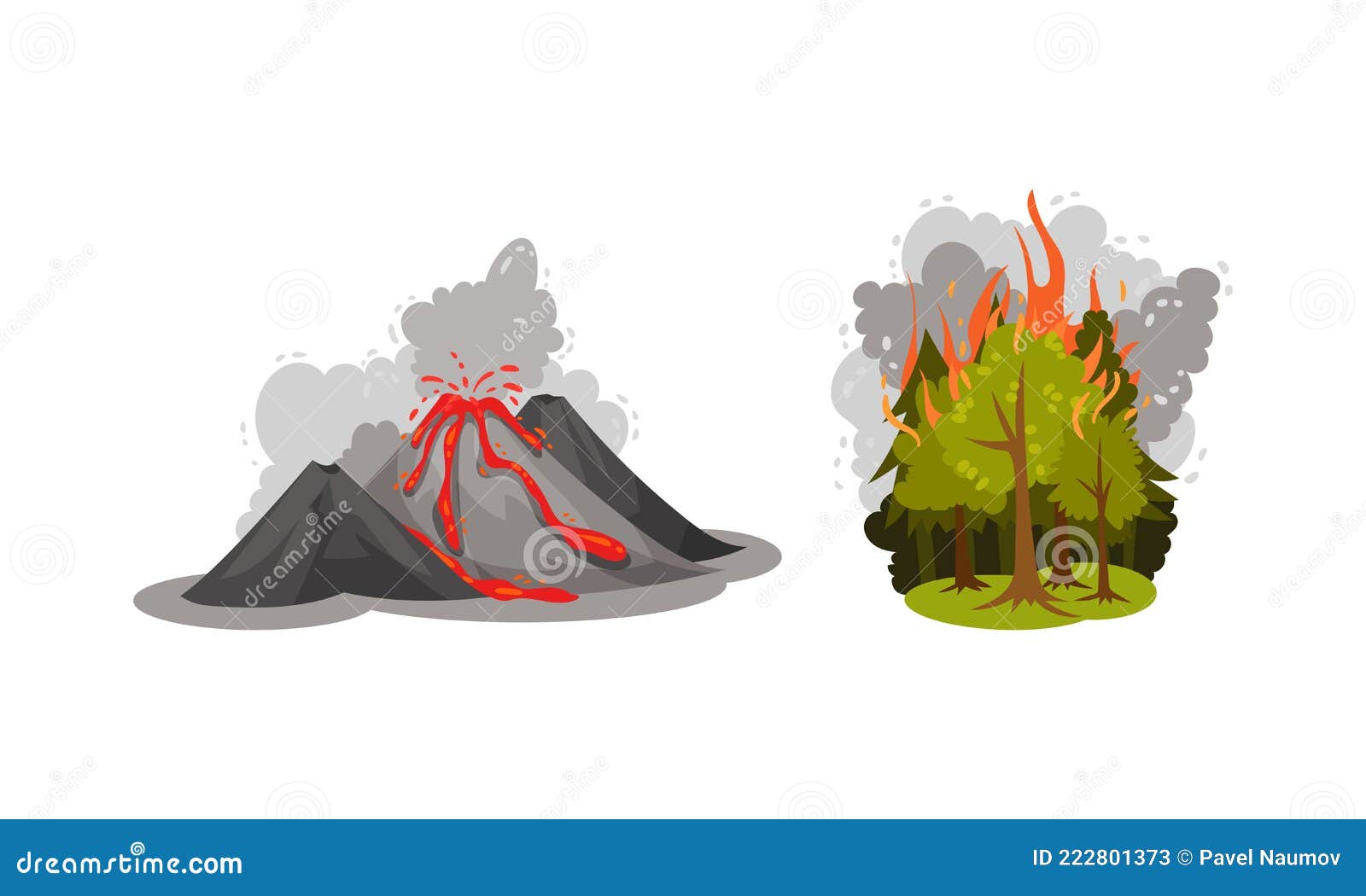 Air Pollution Sources with Smoke from Volcano Eruption and Destructive ...
