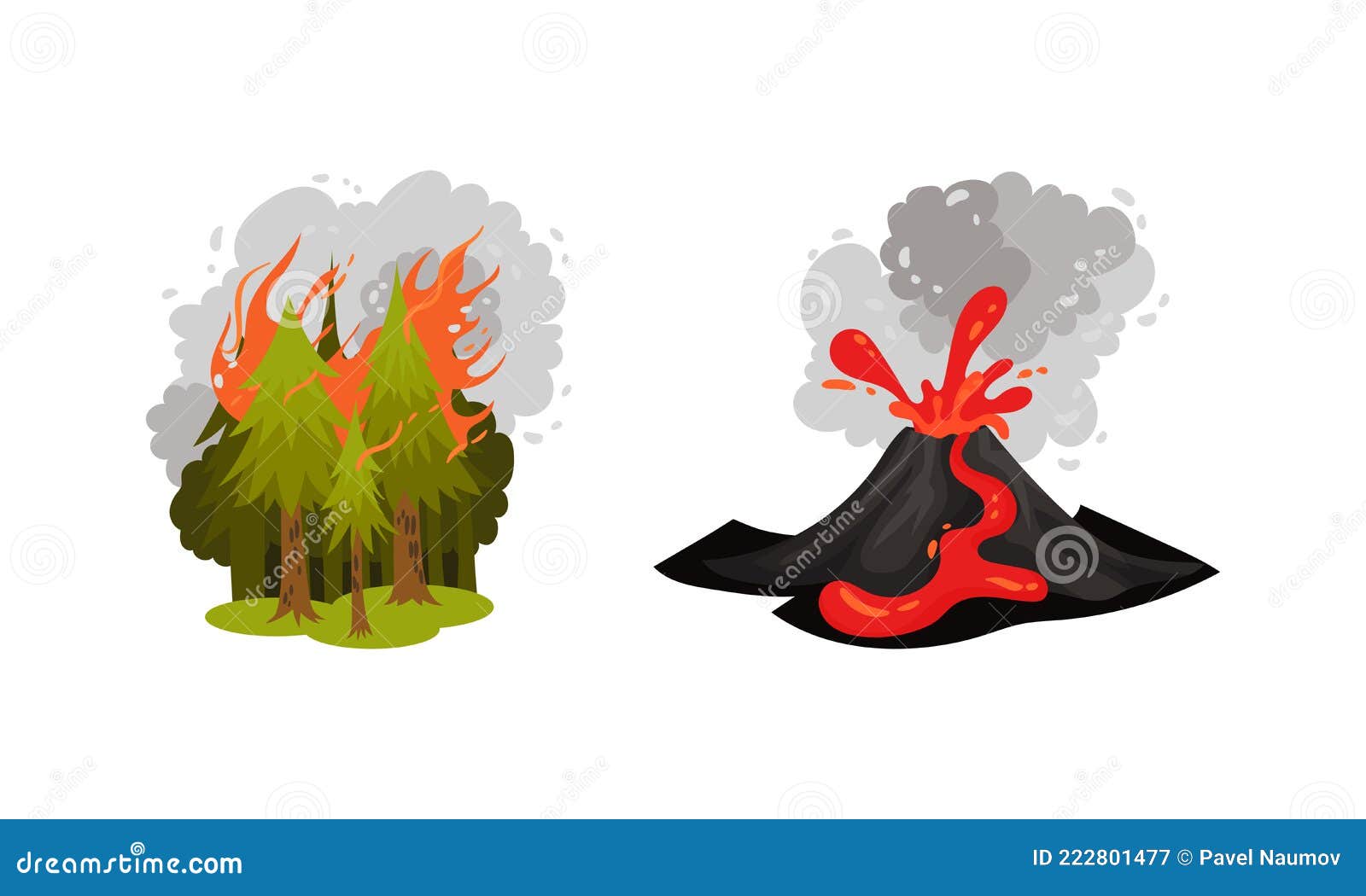 Air Pollution Sources with Smoke from Volcano Eruption and Destructive ...
