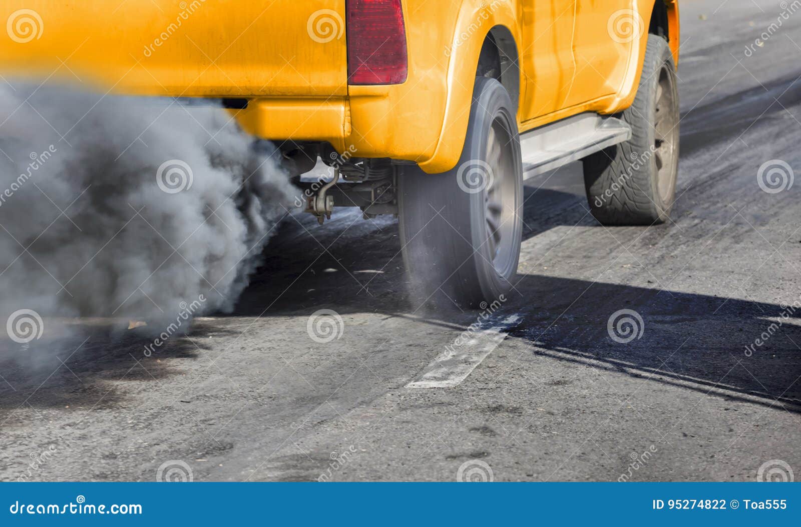 Air Pollution from Vehicle Exhaust Pipe on Road Stock Photo - Image of ...