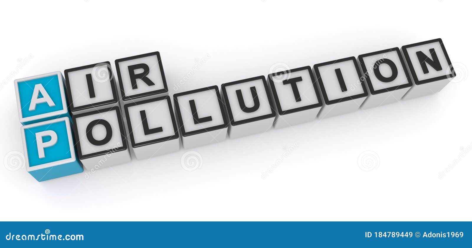 Air pollution word blocks stock illustration. Illustration of danger ...