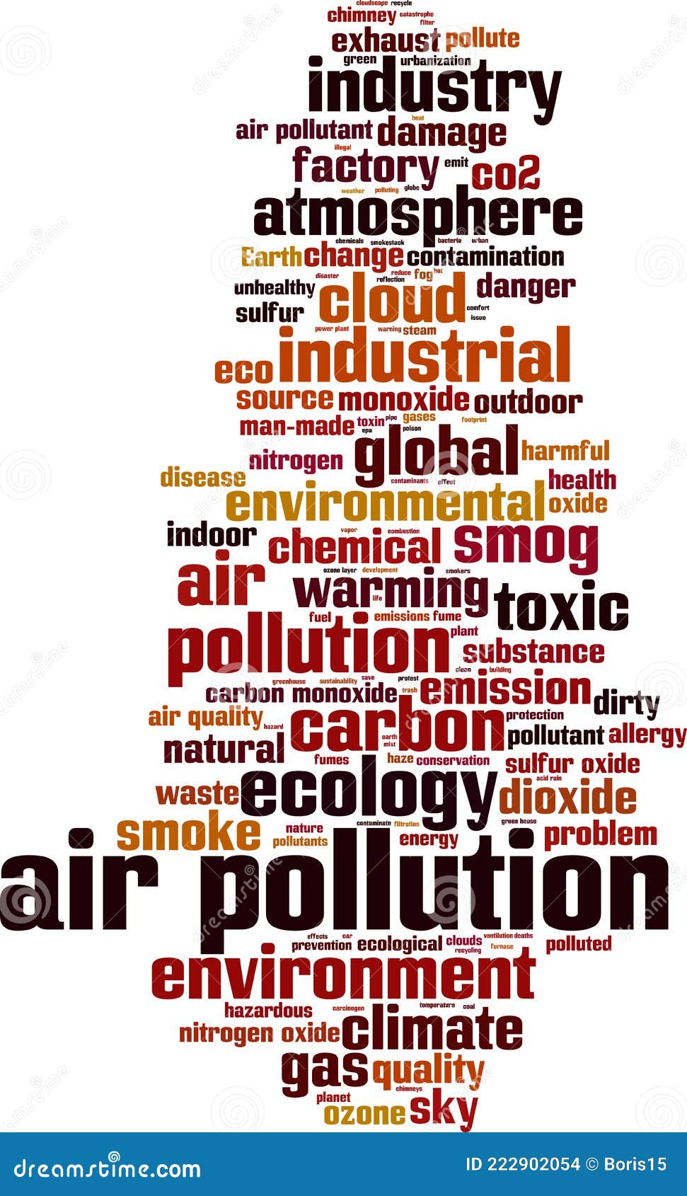 Air pollution word cloud stock vector. Illustration of cloud - 222902054