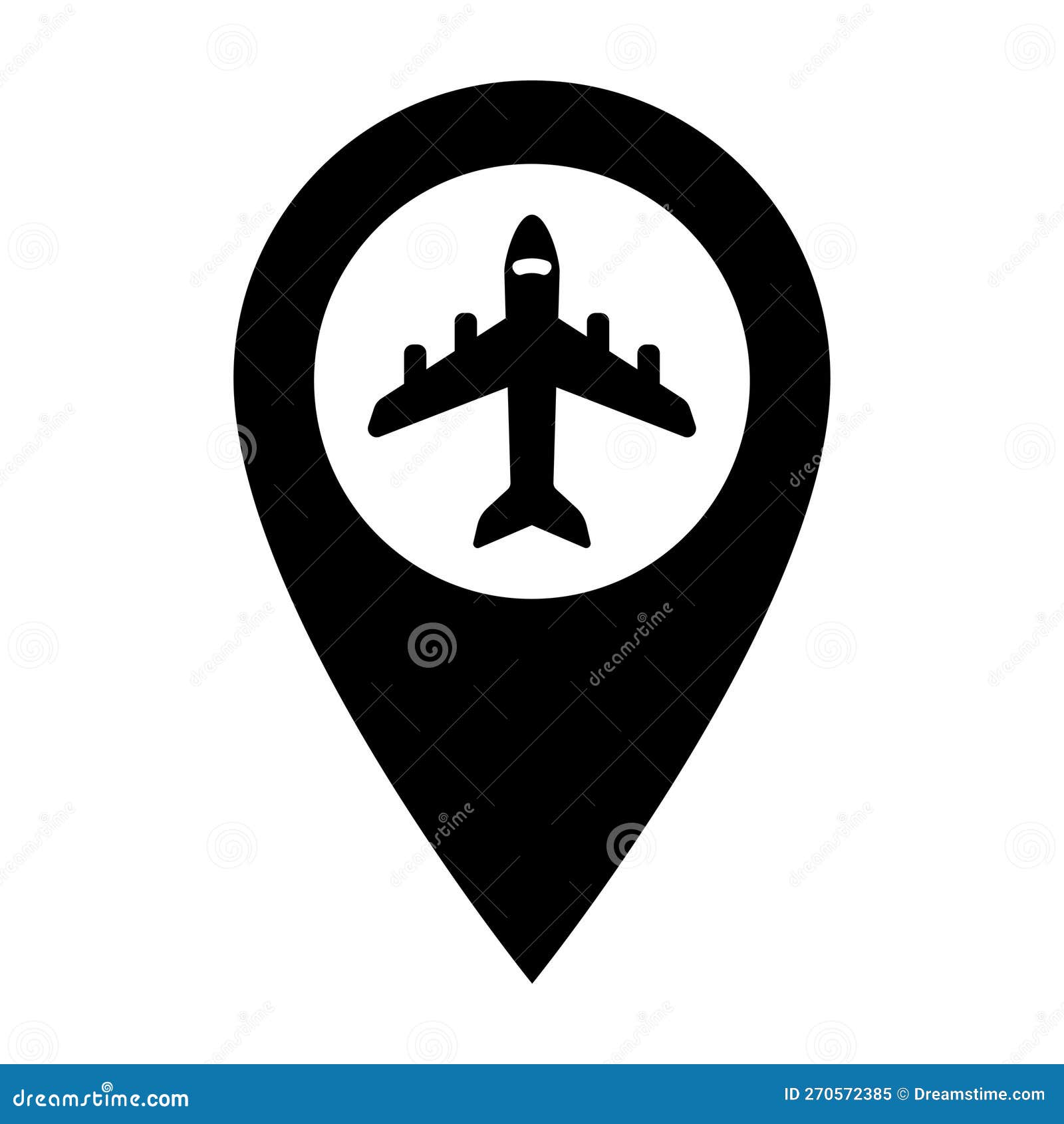 Port Location Pin Vector Icon Symbol Map Isolated On White Background ...
