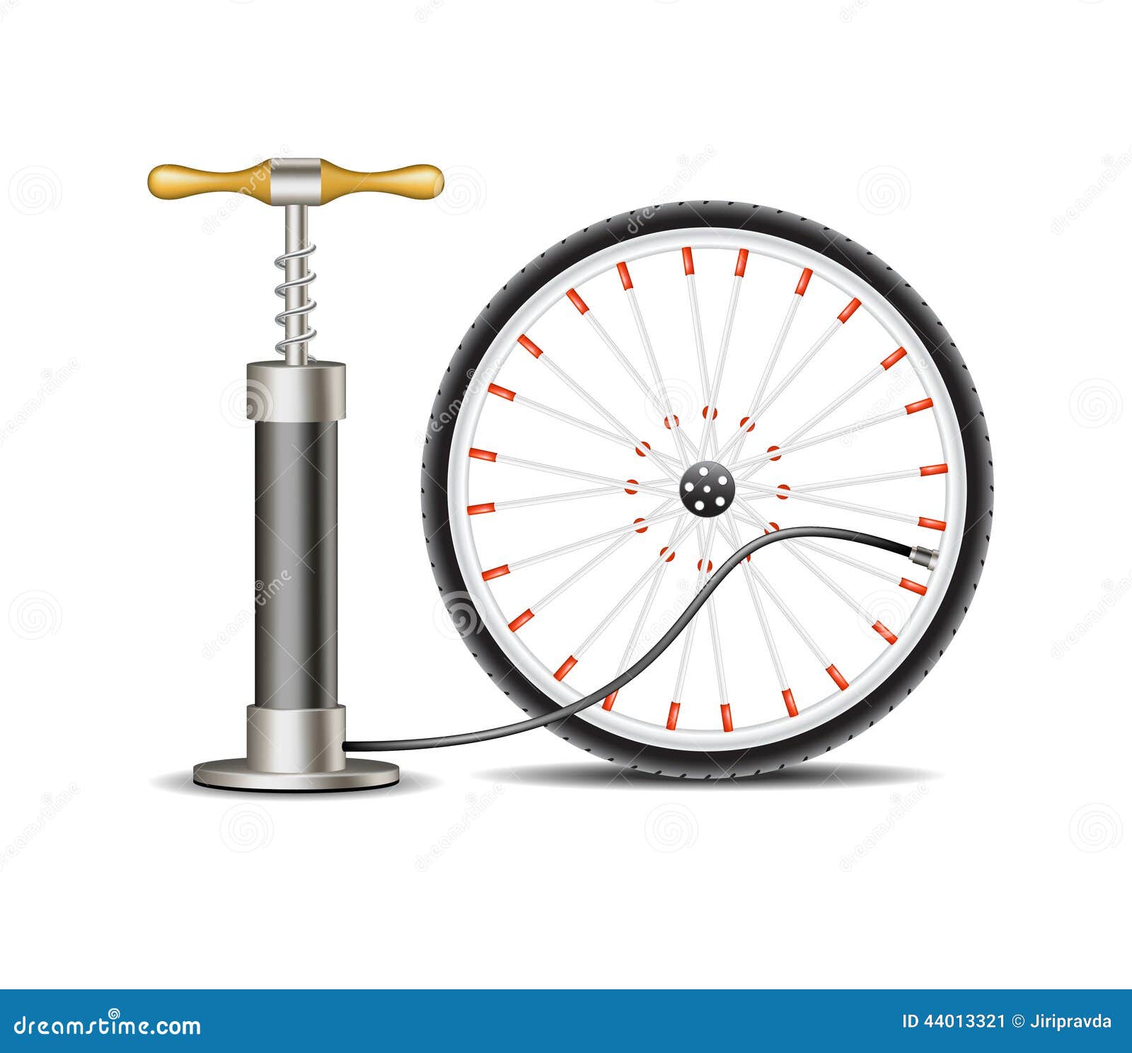 Air Pump with Bicycle Wheel Stock Vector - Illustration of tyre ...