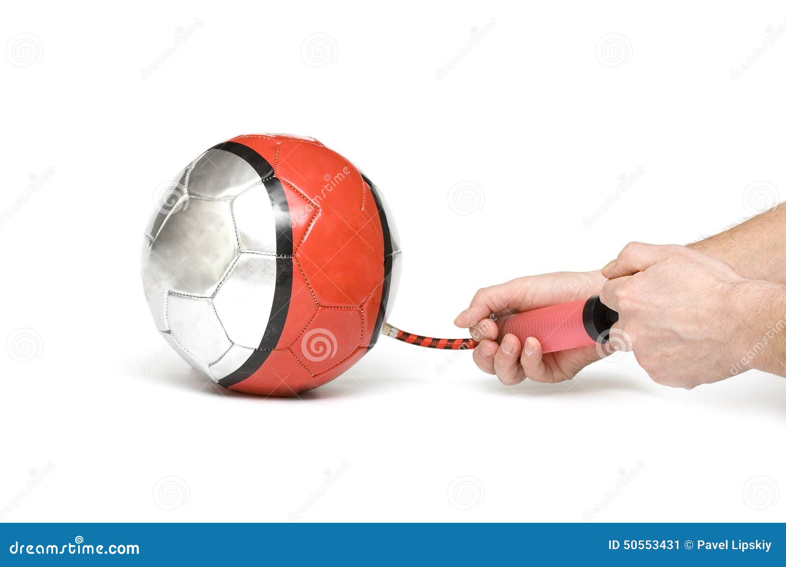 Air pump inflates ball stock image. Image of cylinder - 50553431