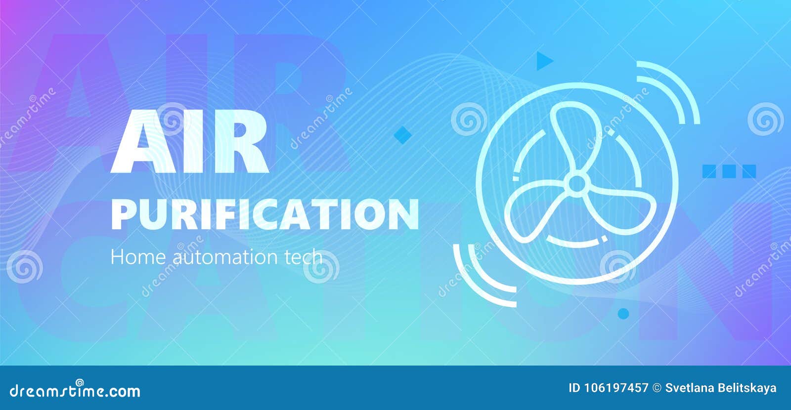 Air purification emblem stock vector. Illustration of home - 106197457