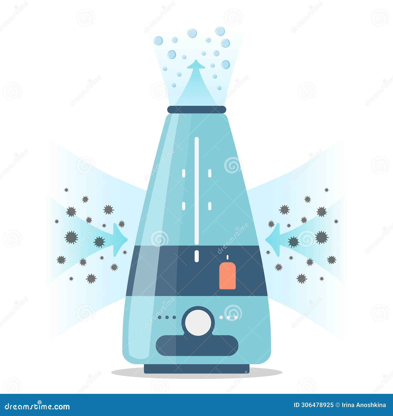 Air Purification Process. Flat Vector Air Purifier Isolated. a Device ...