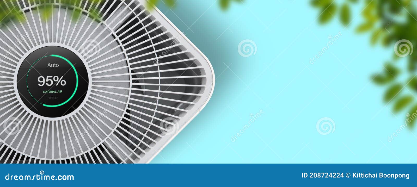 Air Purifier on Blue Background with Filter for Cleaner Removing Fine ...