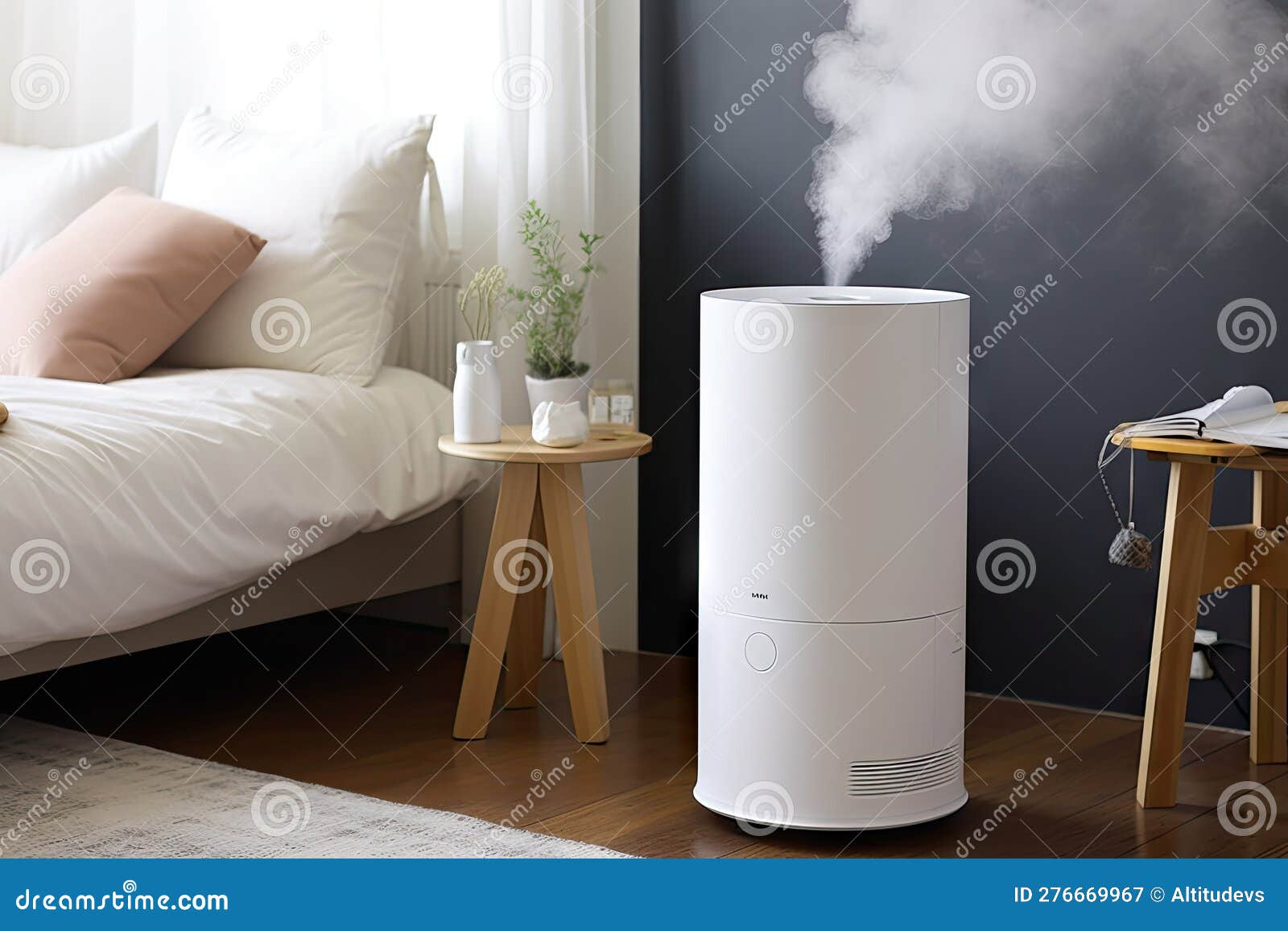 Air Purifier Capturing the Moment when Mist is Released into the Air ...