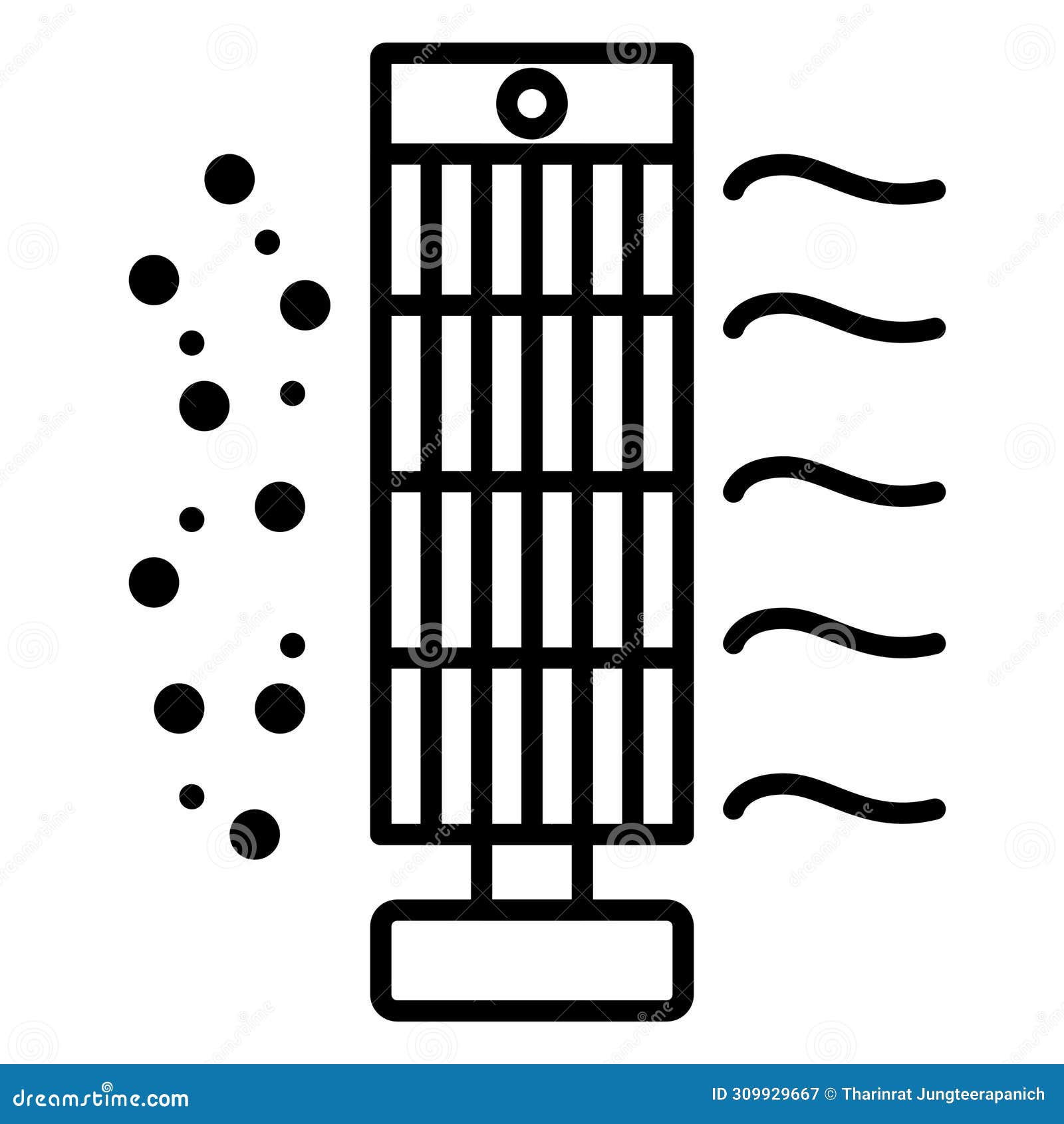 Air purifier flat outline stock vector. Illustration of ecology - 309929667