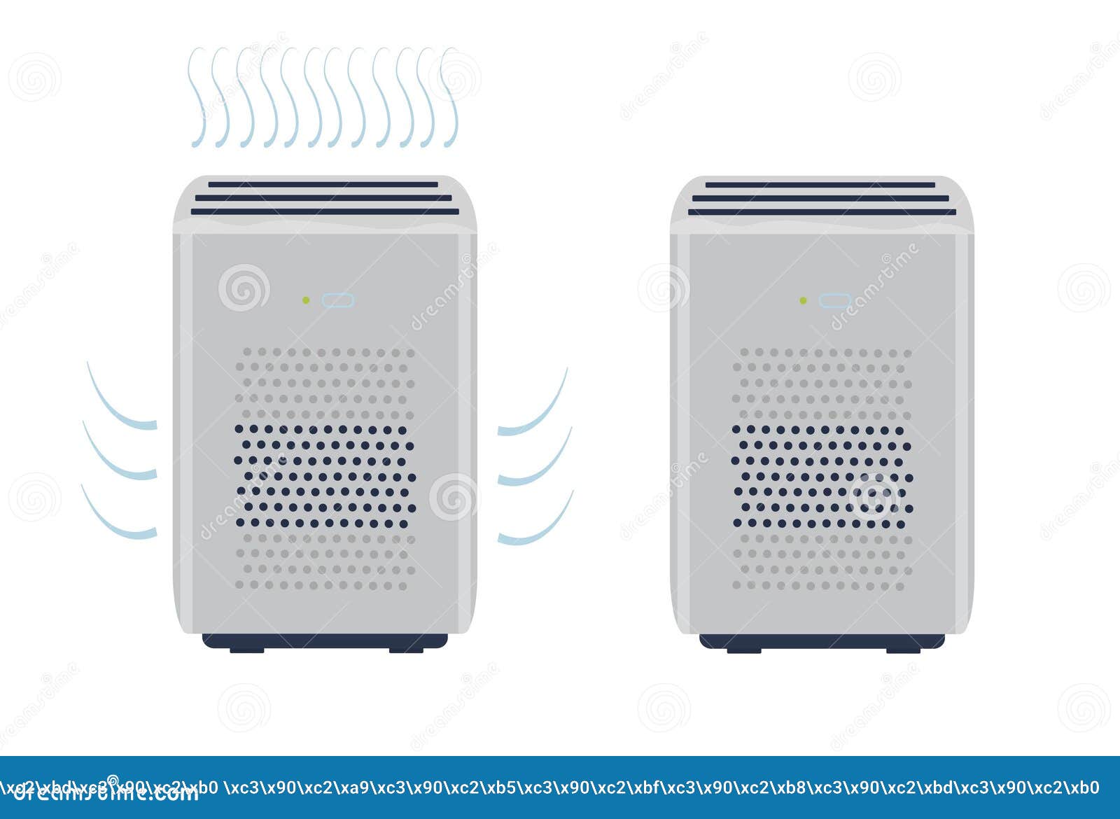 Air Purifier on an Isolated Background in a Cartoon Flat Style.vector ...