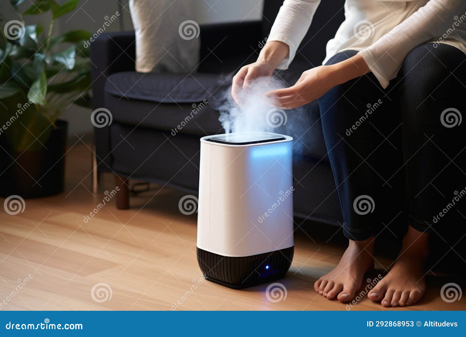 Air Purifier Releasing Clean Air into the Room Stock Illustration ...