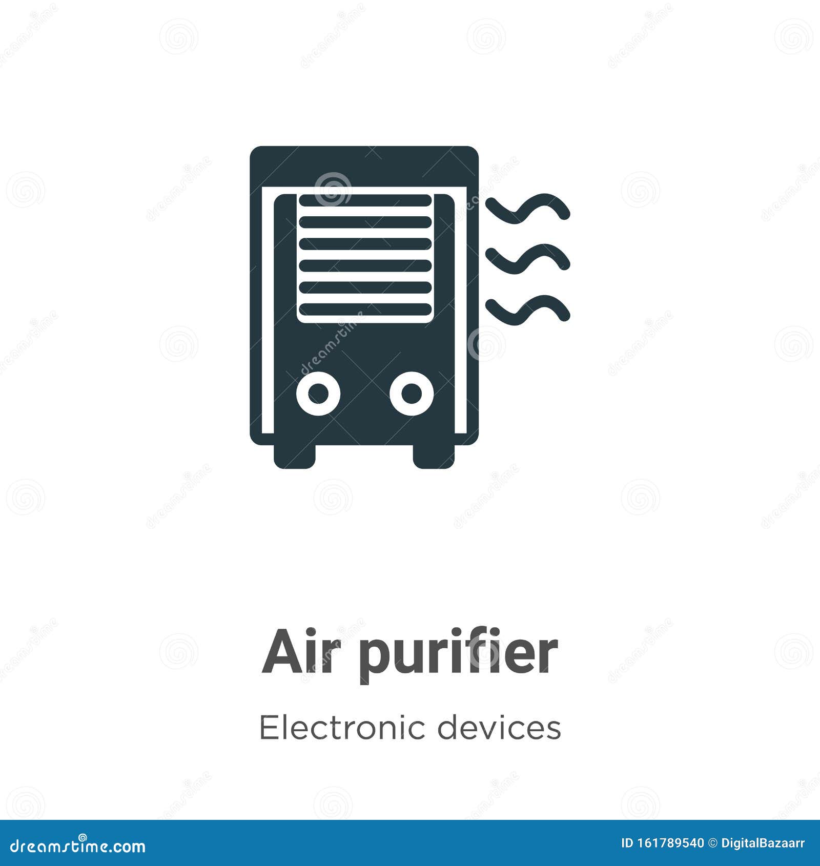 Air Purifier Vector Icon on White Background. Flat Vector Air Purifier ...