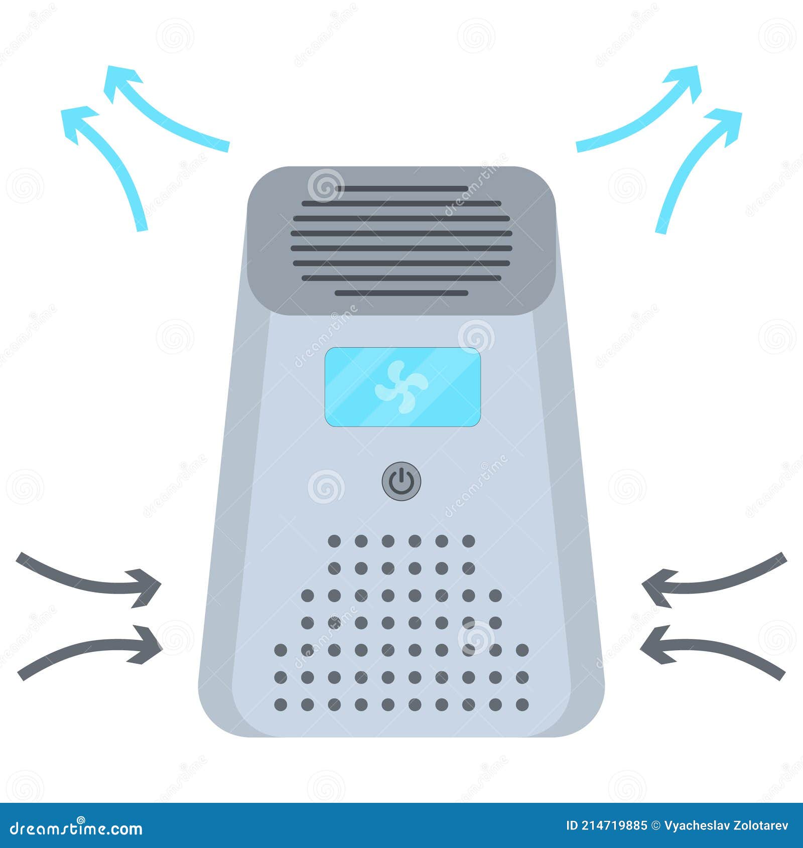 Air Purifier Vector Illustration in Flat Style on Isolated White ...