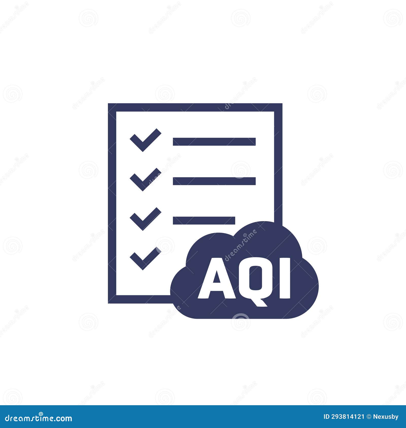 Air Quality Index, AQI Icon with a Checklist Stock Vector ...