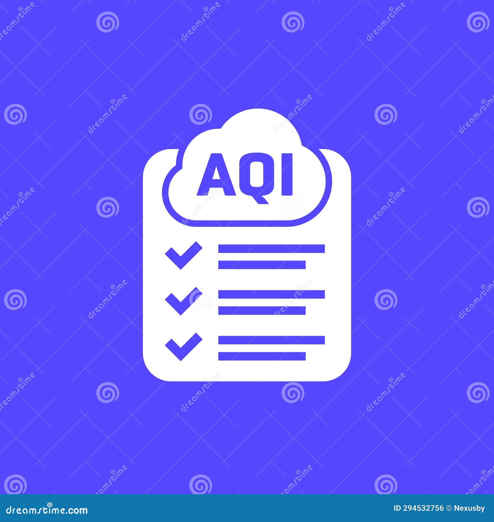 Air Quality Index, AQI Icon with a Checklist Stock Vector ...