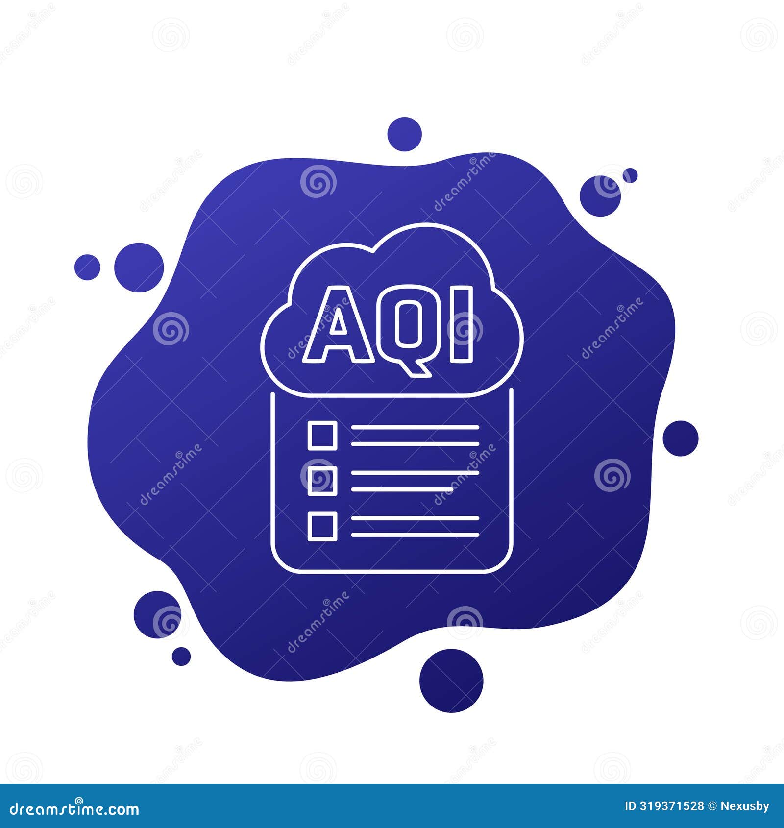 Air Quality Index, AQI Icon, Line Vector Stock Vector - Illustration of ...