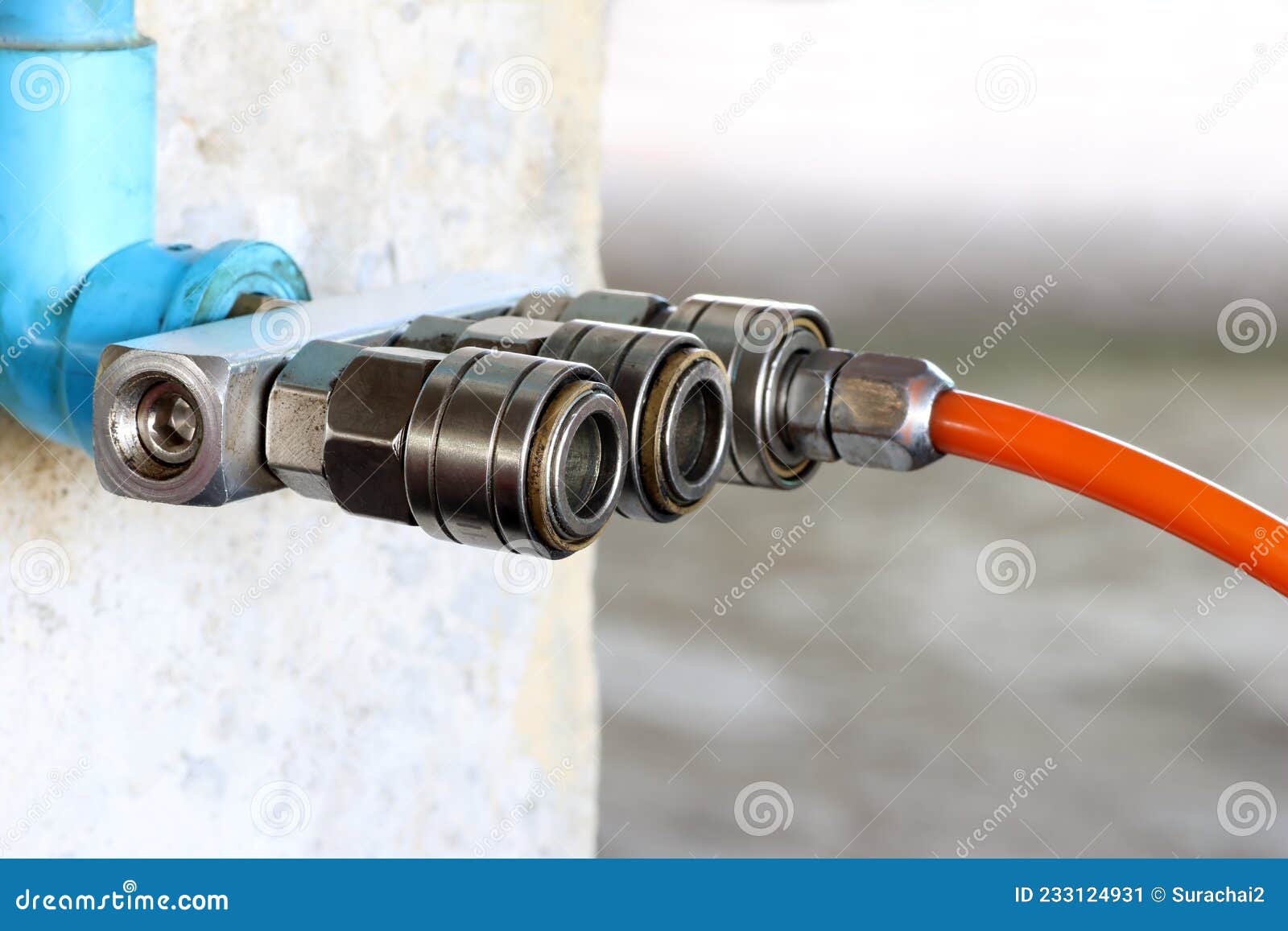 Air Quick Coupling, Old Quick Coupler, Air Piping System Stock Image ...