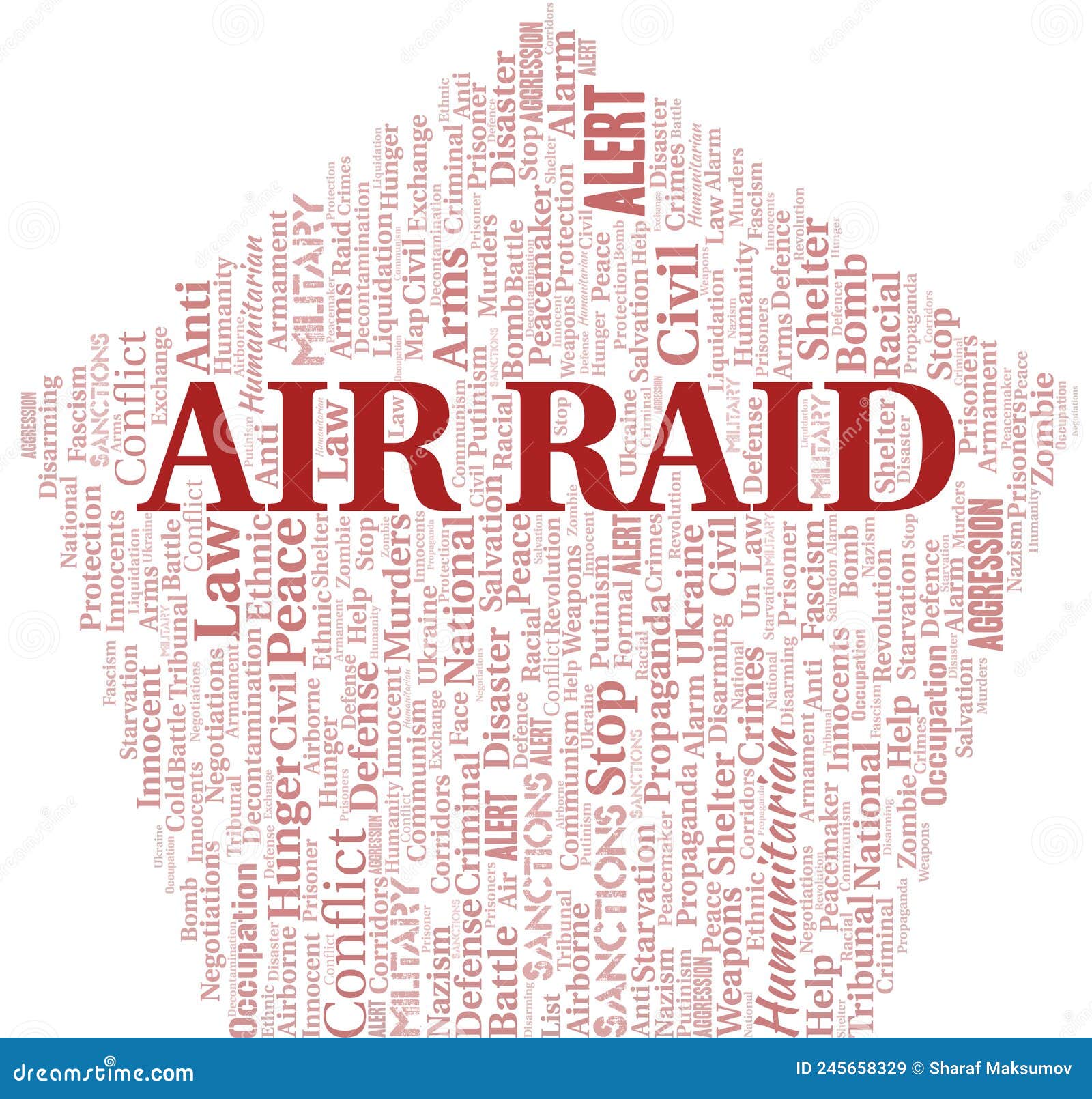 Air Raid Word Cloud. Vector Made With The Text Only. | CartoonDealer ...