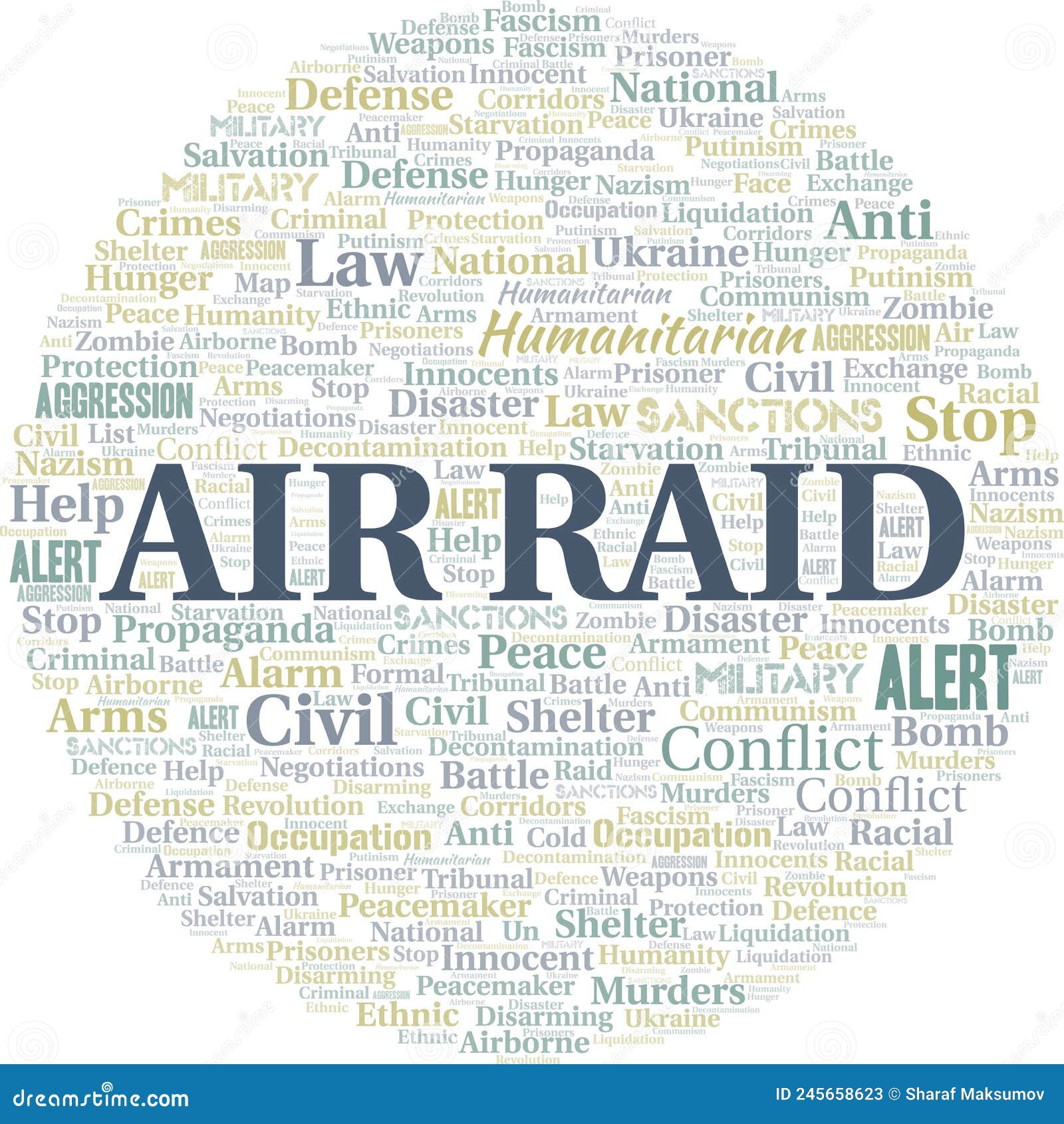 Air Raid Word Cloud. Vector Made with the Text only. Stock Vector ...