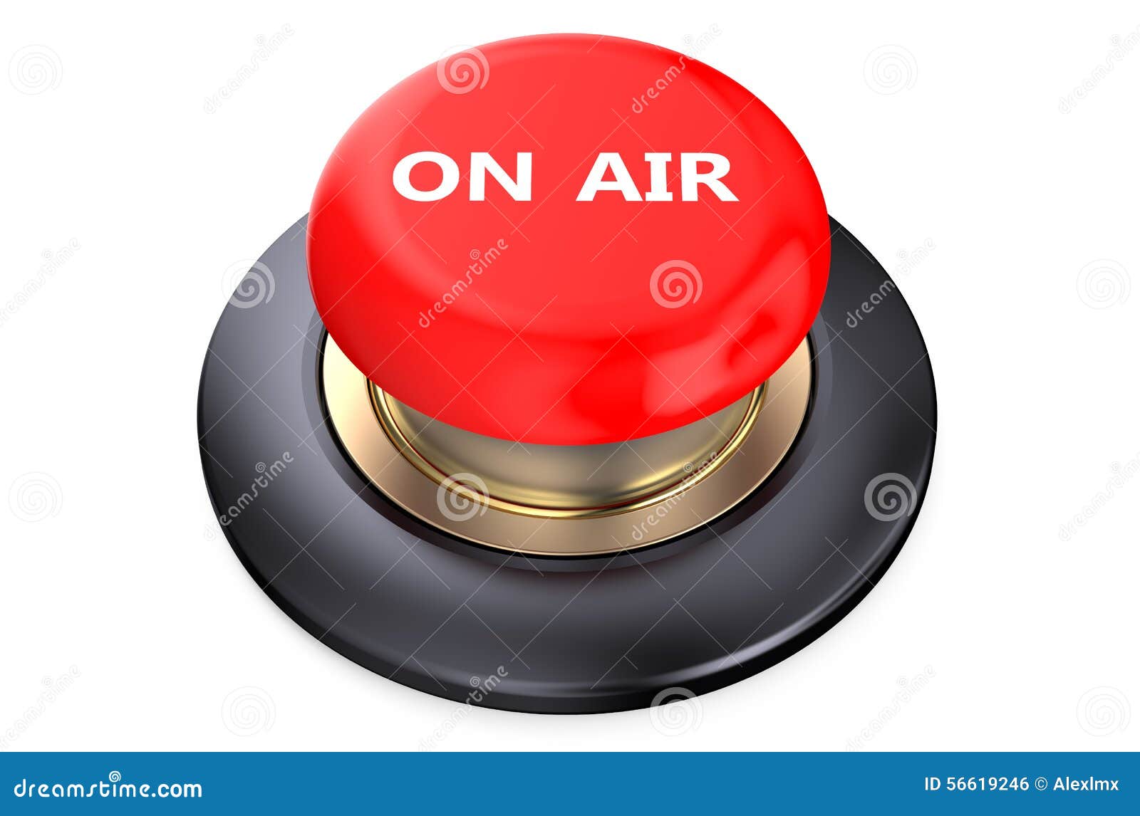 On air Red button stock illustration. Illustration of control - 56619246