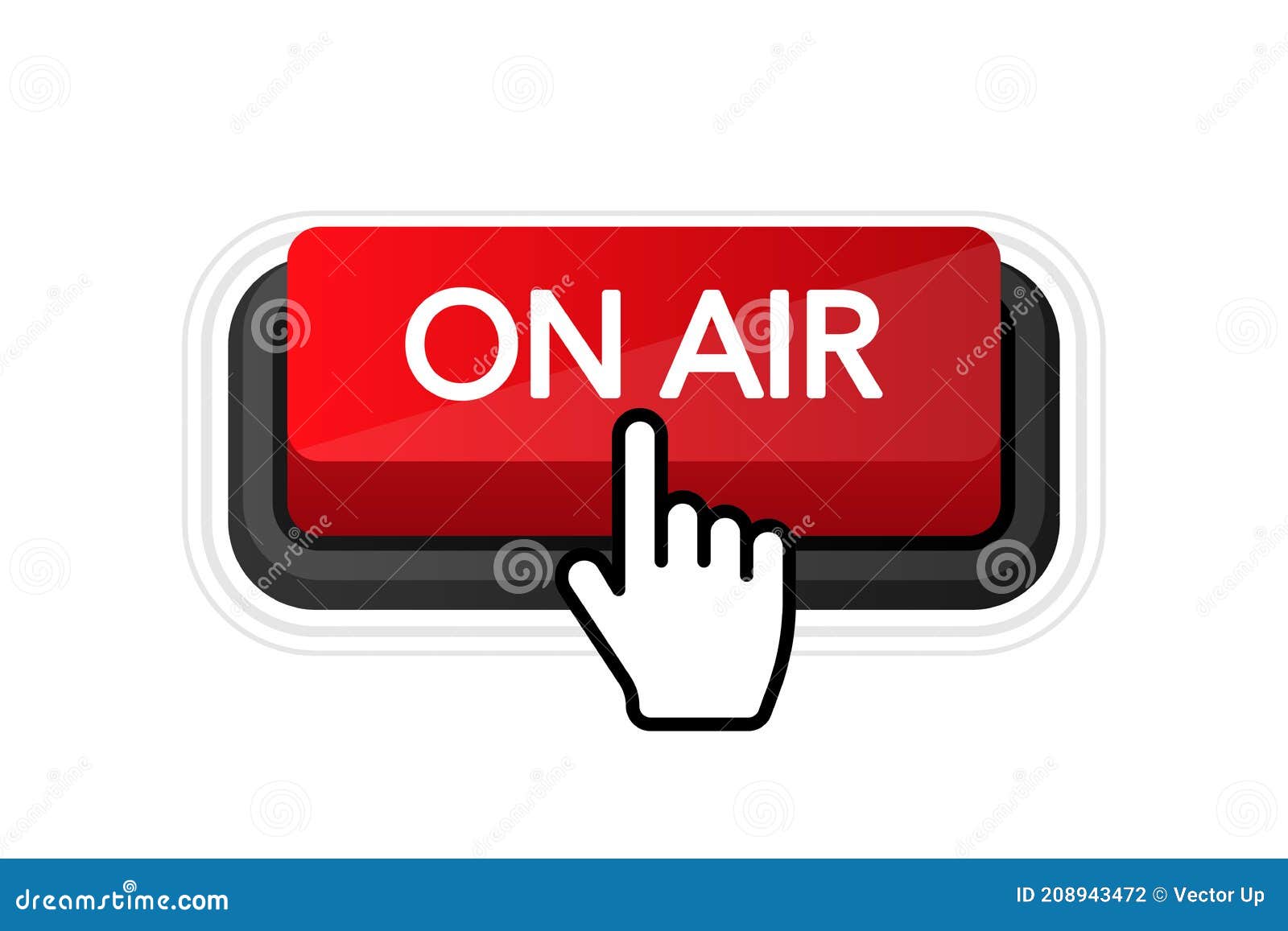 On Air Red Button on White Backround. Vector Illustration. Stock Vector ...