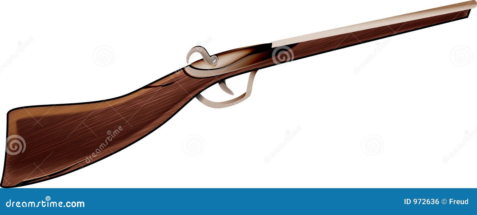 Flintlock Rifle With Green Background Vector Illustration ...