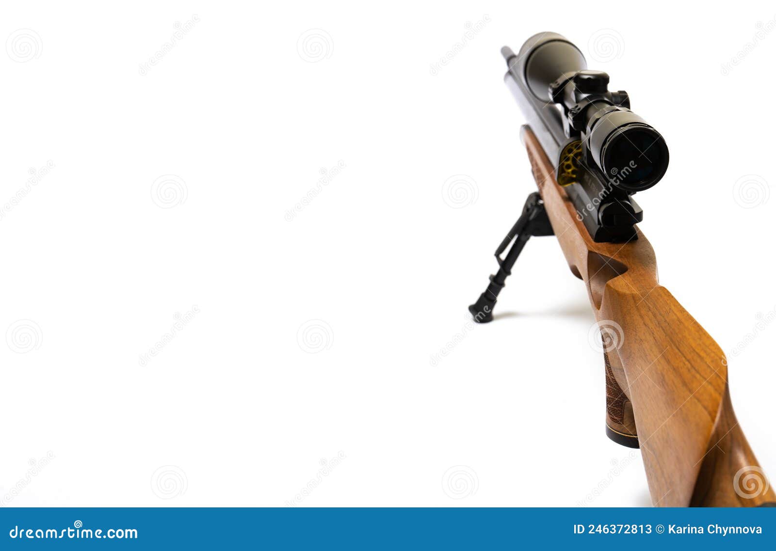 The Air Rifle for Shooting Range with Optical Sight on White Background ...