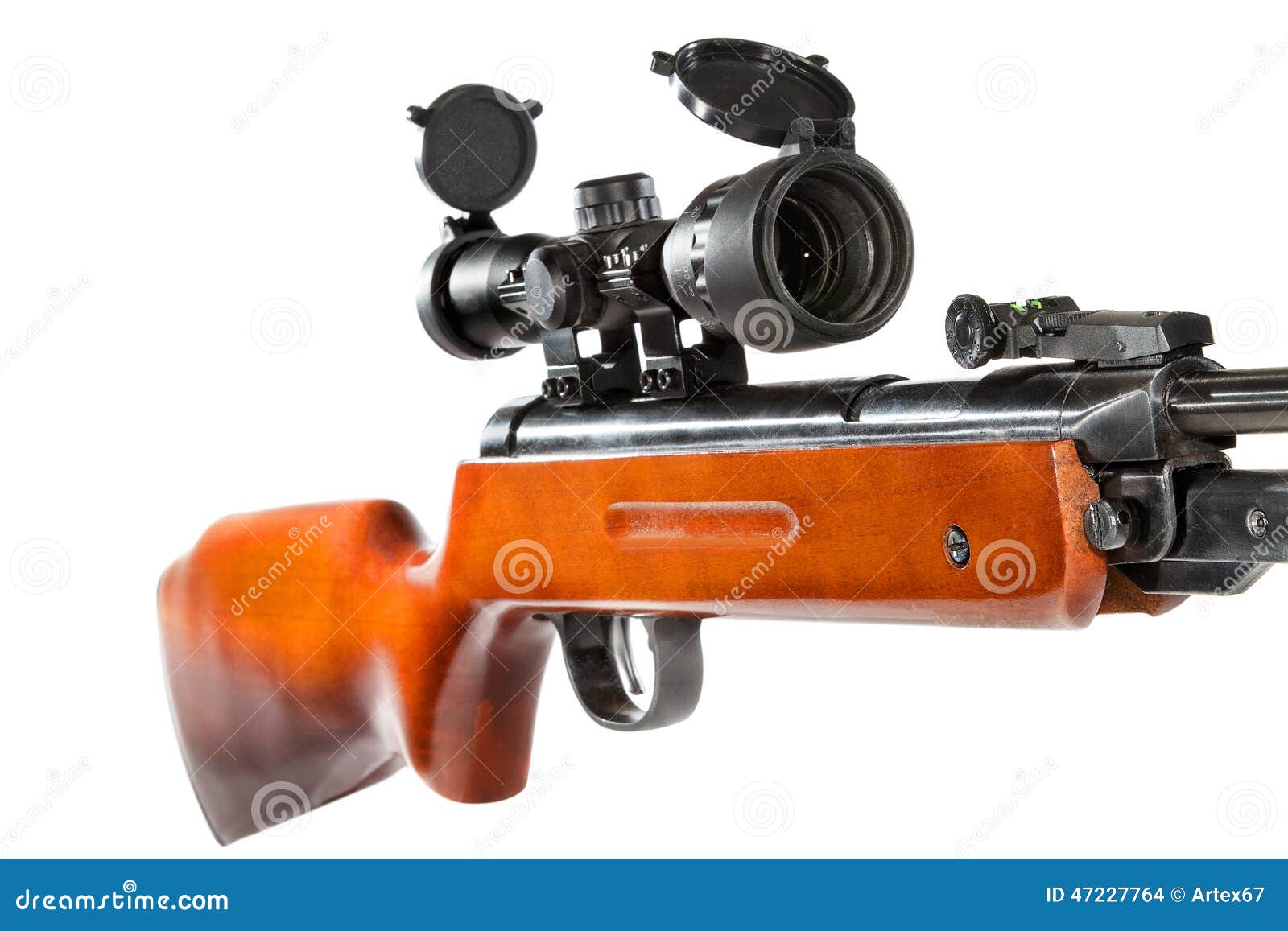 Air Rifle with a Telescopic Sight and a Wooden Stock Photo - Image of ...