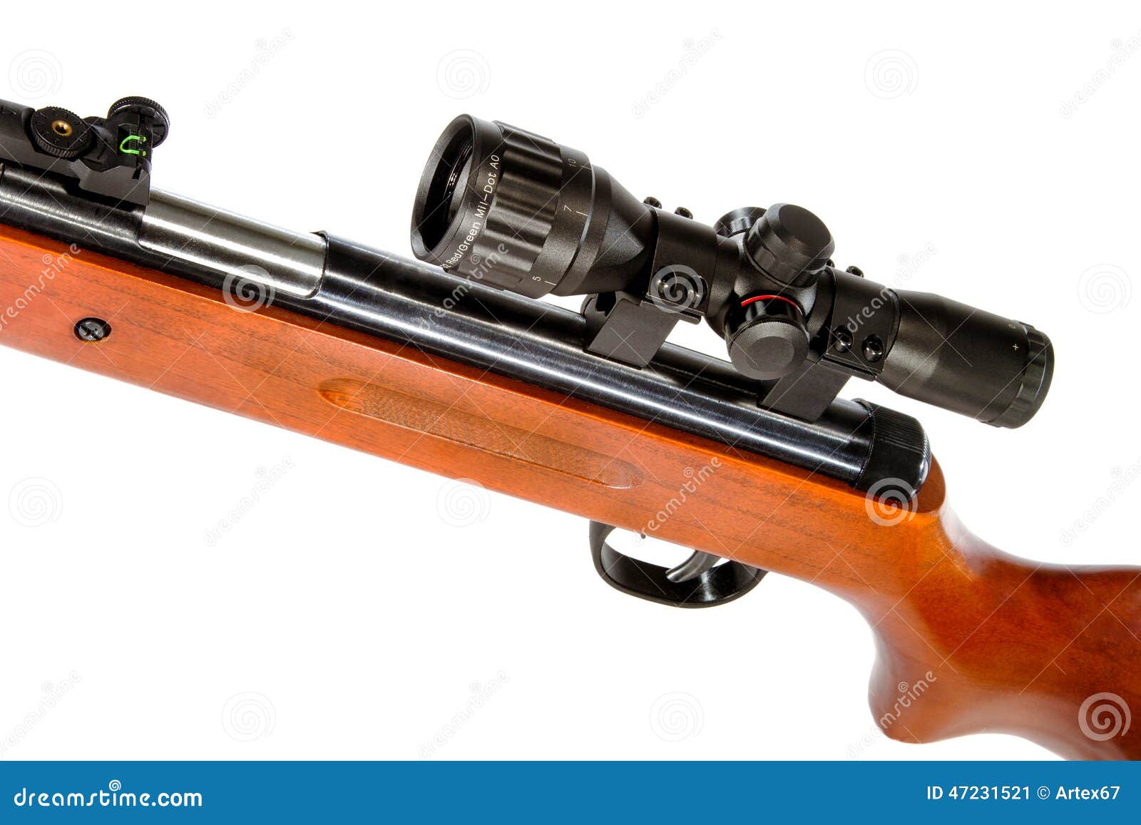 Air Rifle with a Telescopic Sight and a Wooden Stock Image - Image of ...