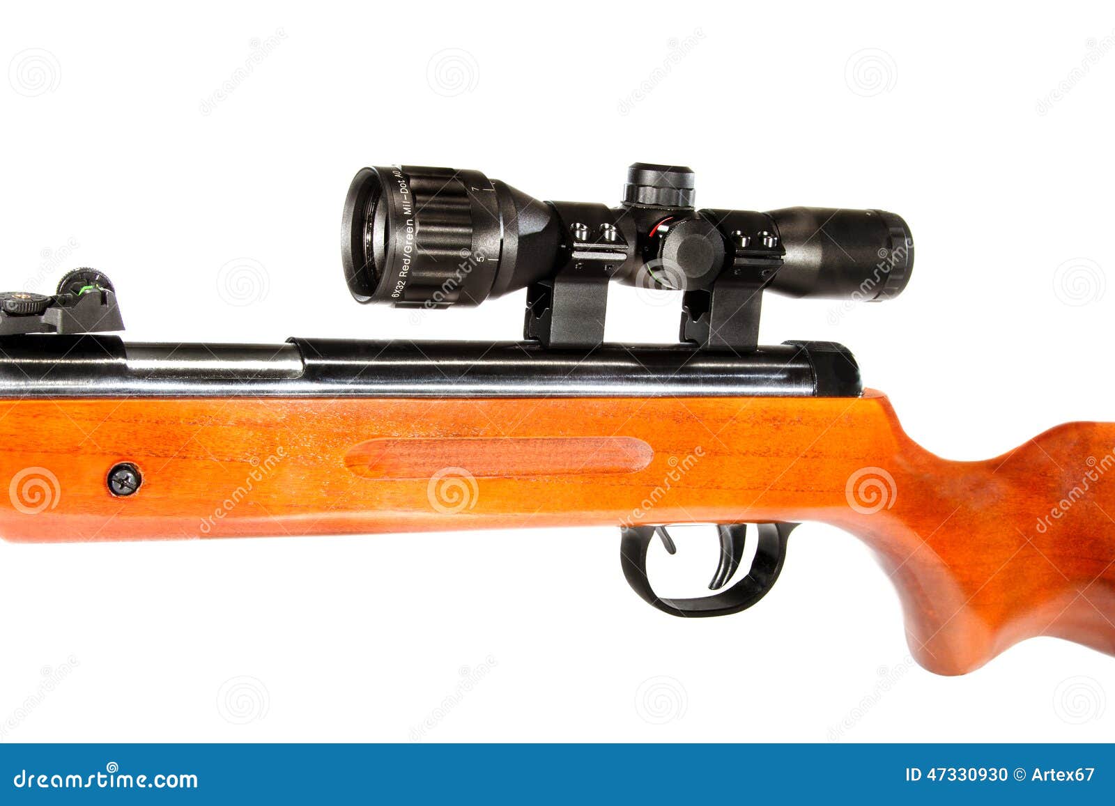 Air Rifle with a Telescopic Sight and a Wooden Stock Photo - Image of ...