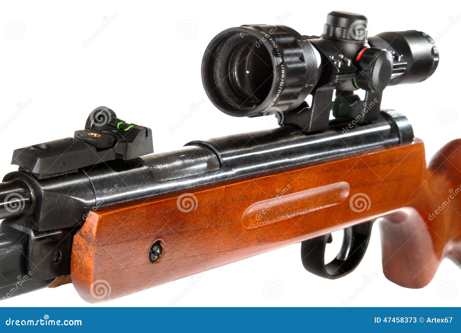 Air Rifle with a Telescopic Sight and a Wooden Stock Image - Image of ...