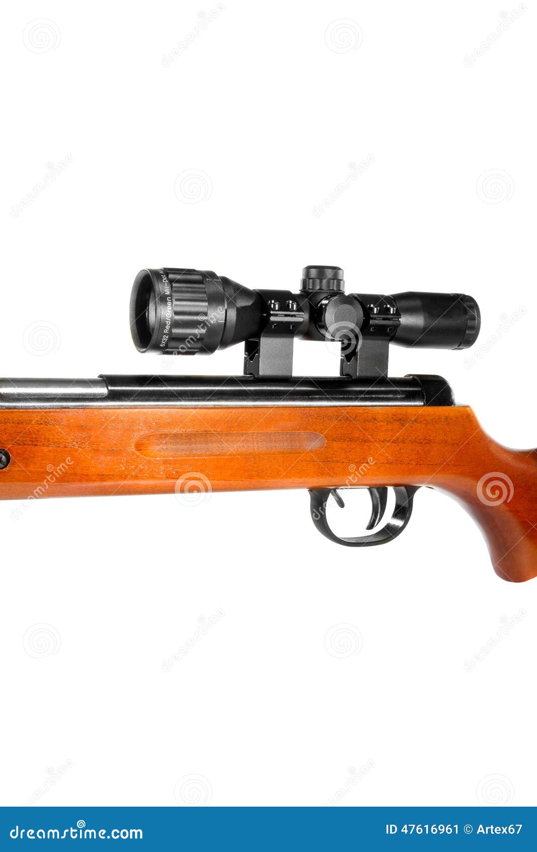 Air Rifle with a Telescopic Sight and a Wooden Stock Image - Image of ...