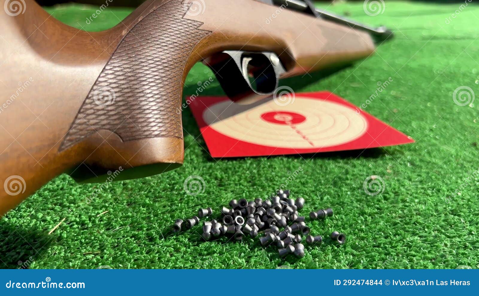 Air Rifle for Training with Its Target and Its Pellets on the Grass ...