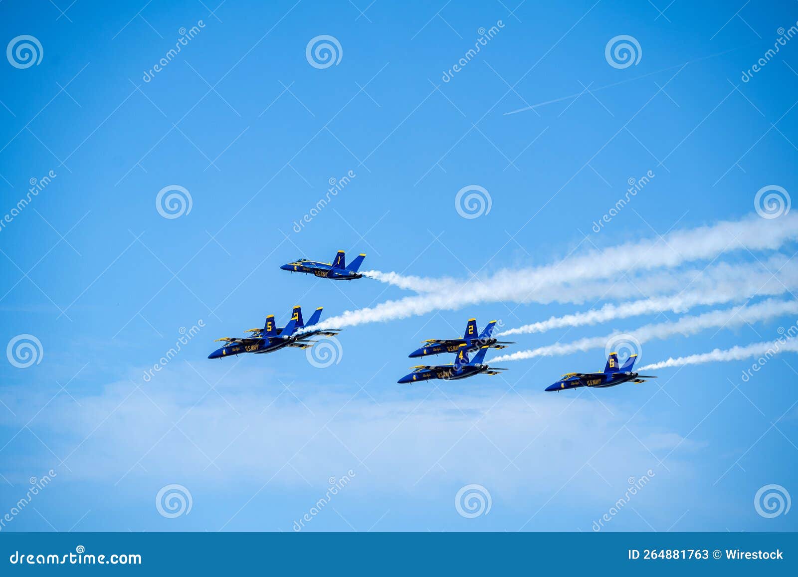 Air Show with Blue Angels Flying Over the Town Editorial Stock Photo ...