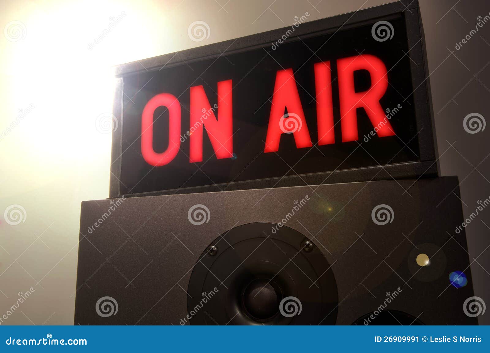 On Air Sign with Flare stock image. Image of sound, music - 26909991