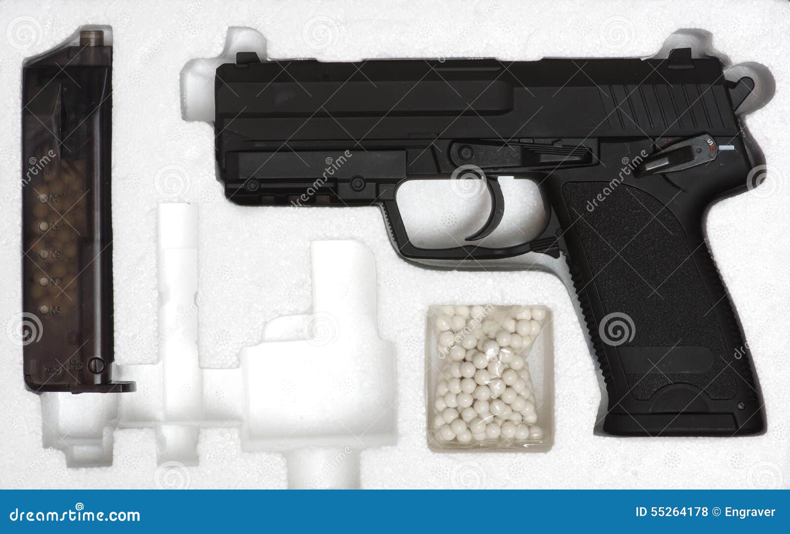 Air soft gun box stock photo. Image of handgun, globule - 55264178