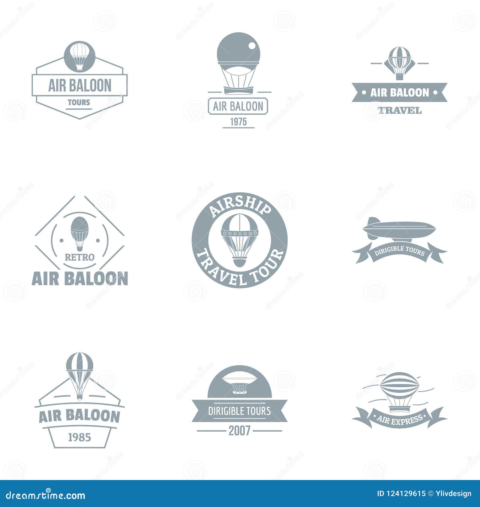 Air Stuff Logo Set, Simple Style Stock Vector - Illustration of route ...