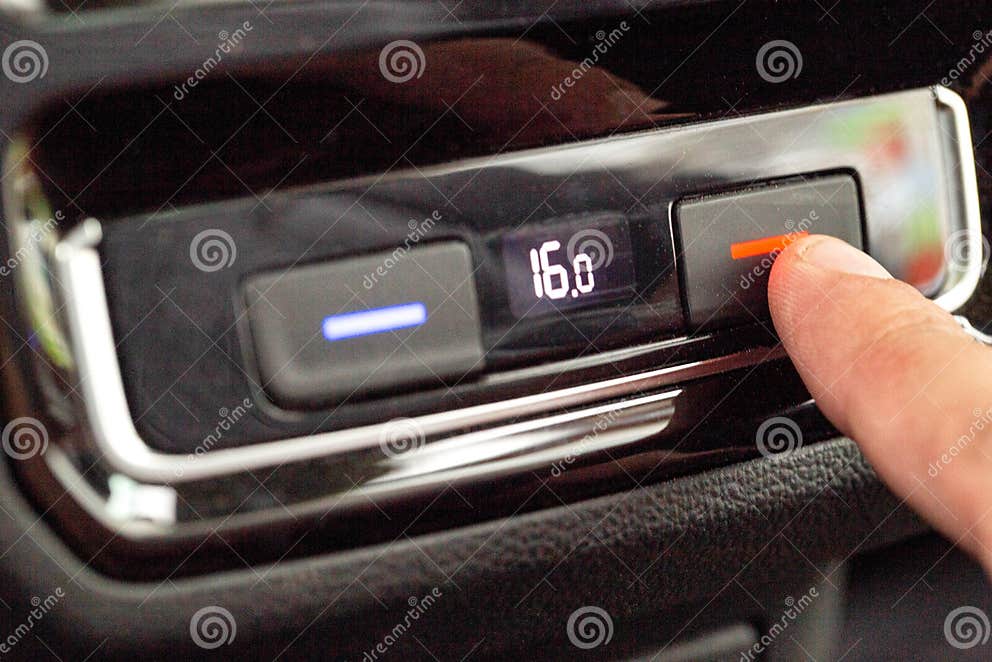 Air Temperature Control for Rear Passengers, Cold and Warm Air. Macro ...