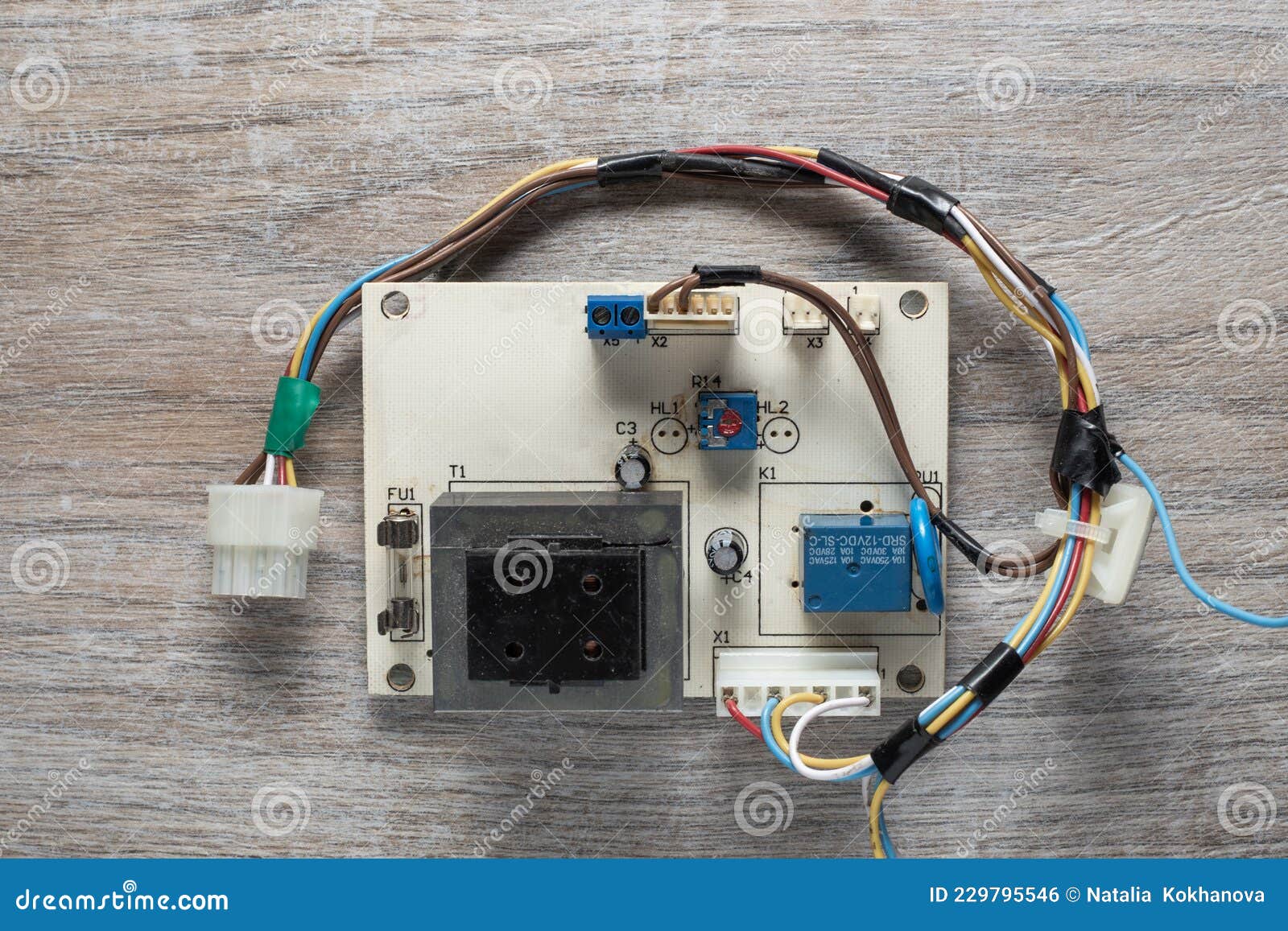 Air Temperature Sensor. Printed Circuit Board of the Electronic Control ...