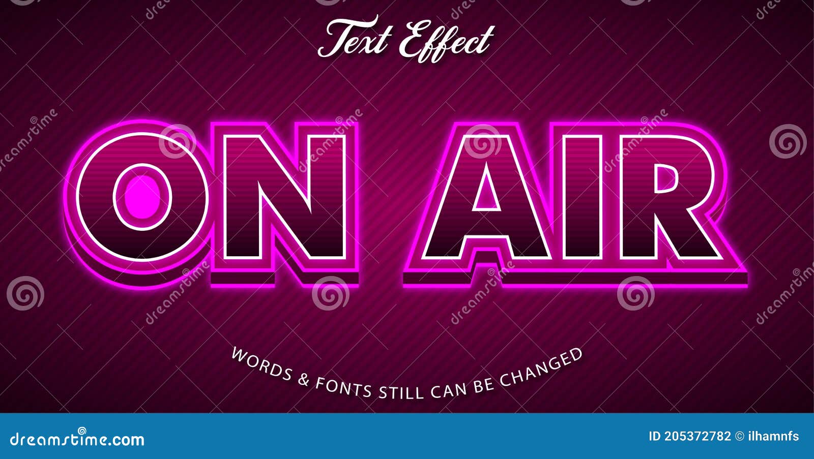 On Air Editable Text Effect Style Stock Vector - Illustration of sign ...
