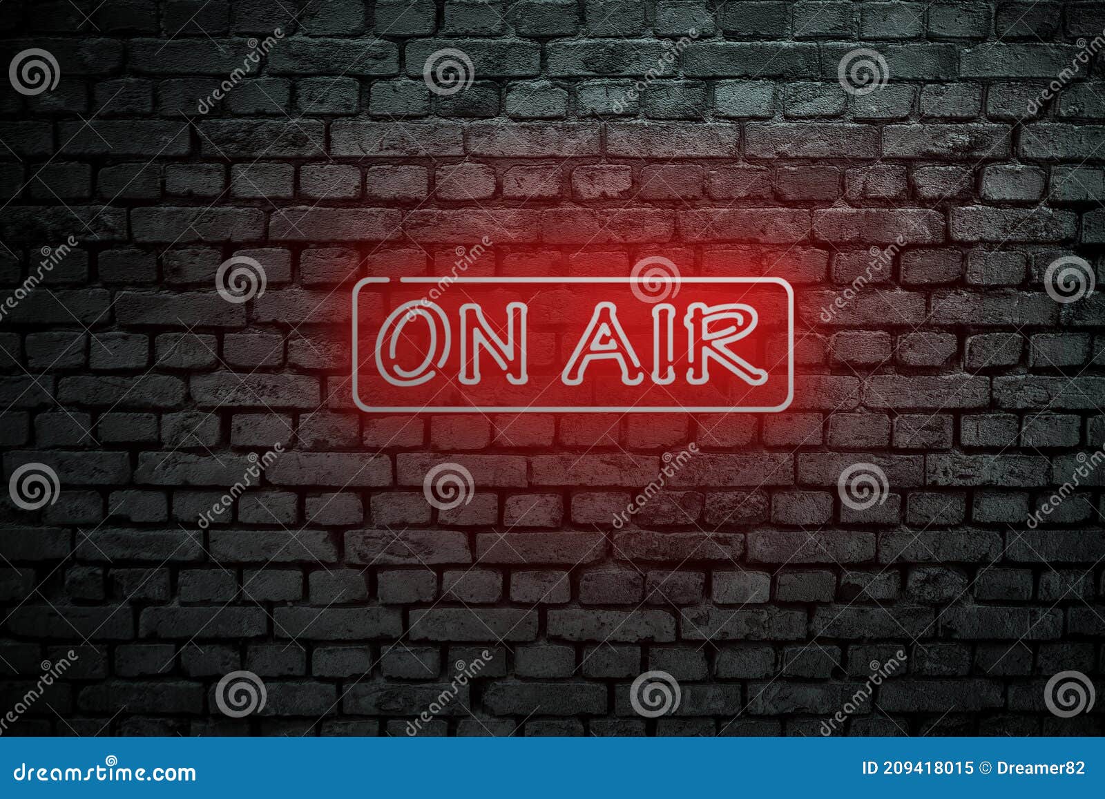On Air Text. in Radio Station Information Stock Illustration ...