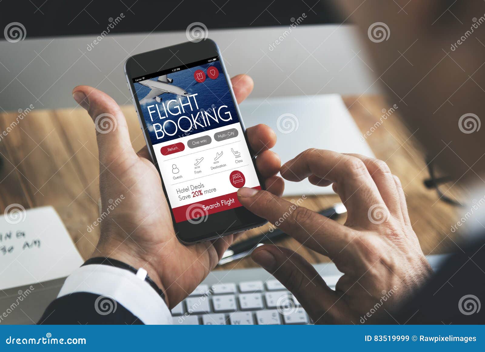 Air Ticket Flight Booking Concept Stock Image - Image of city, search ...