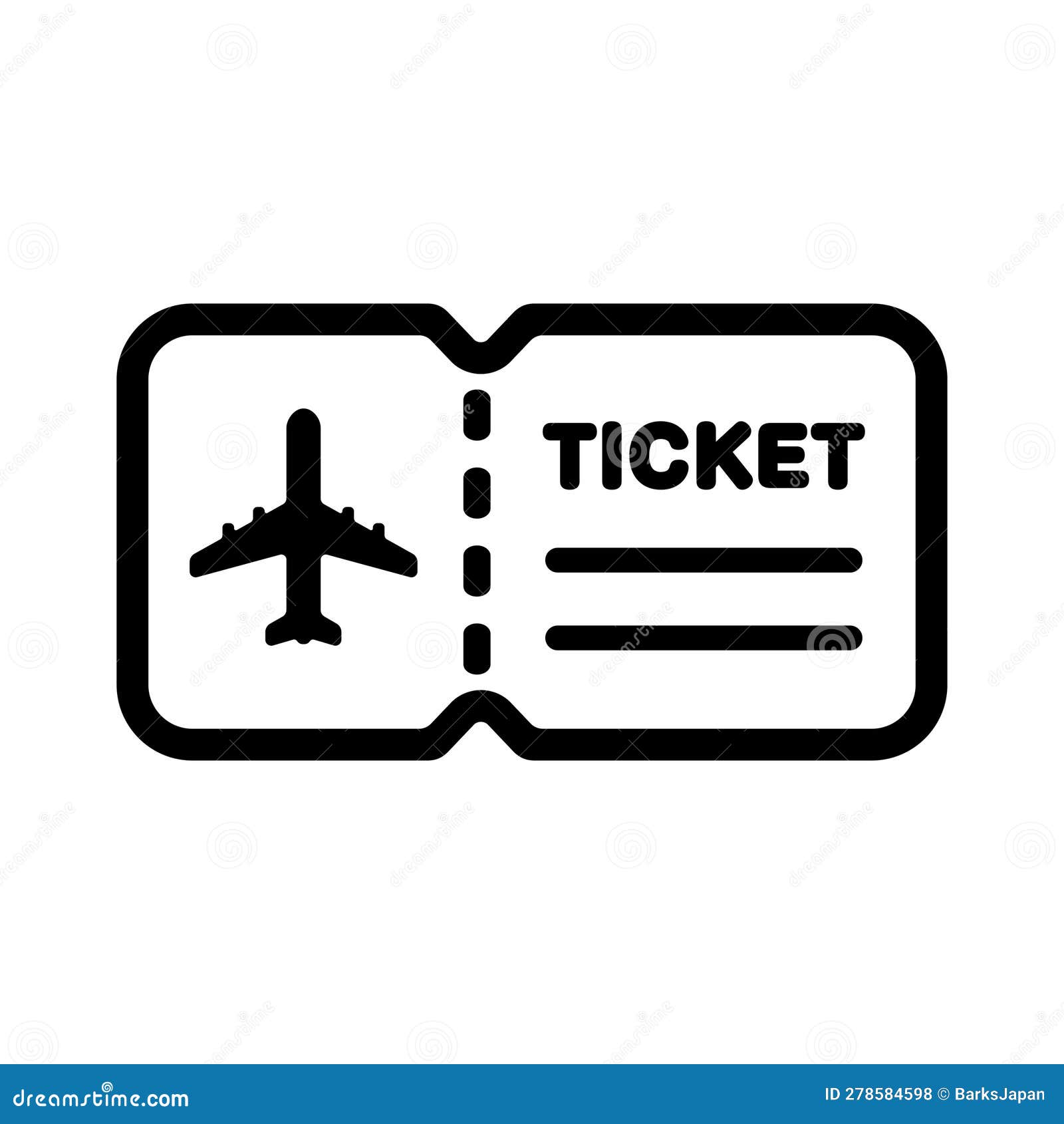 Air Ticket Vector Icon Illustration Stock Vector - Illustration of ...