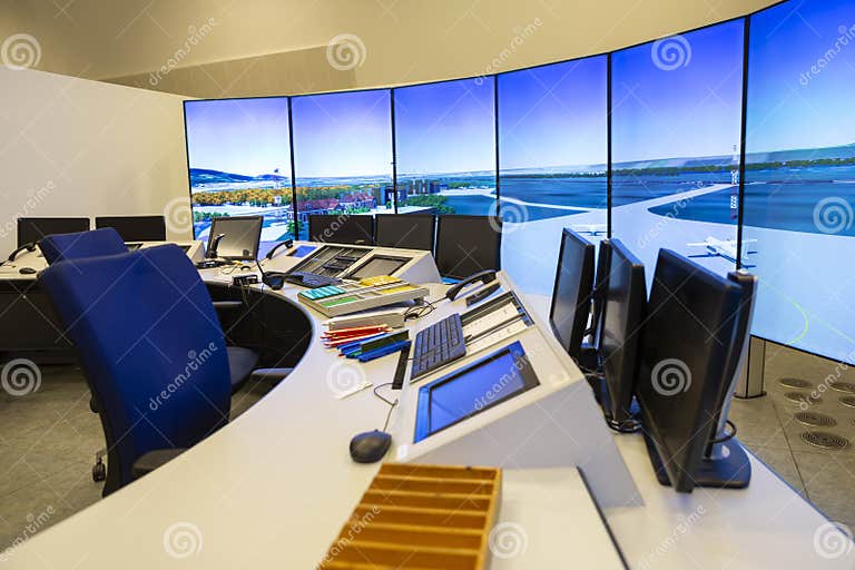 Air Traffic Control Simulator Stock Photo - Image of commercial, midair ...