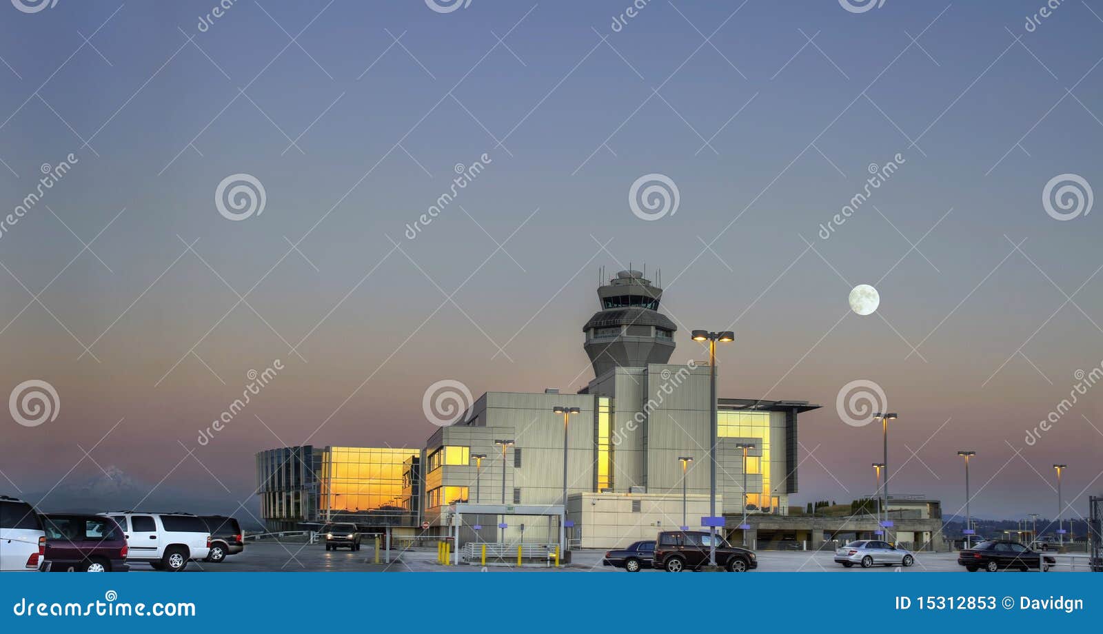Air Traffic Control Tower At Night