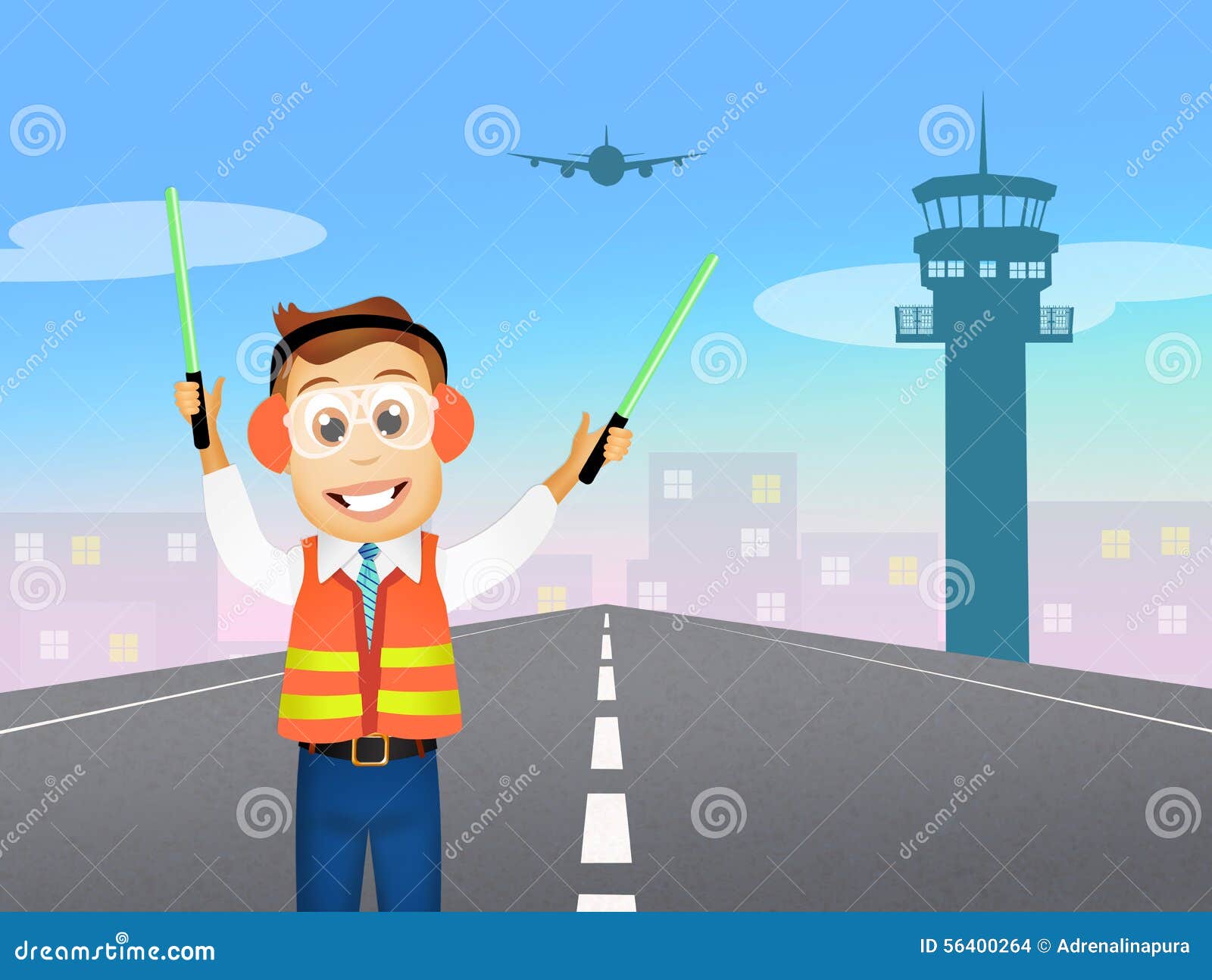 Air traffic controller stock illustration. Illustration of holding ...