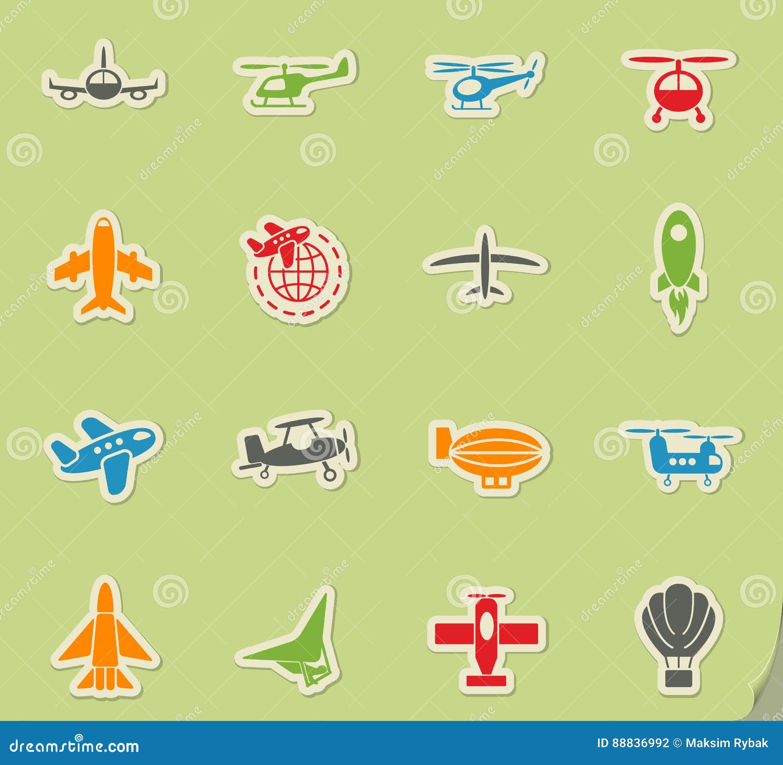 Air transport icon set stock illustration. Illustration of glide - 88836992